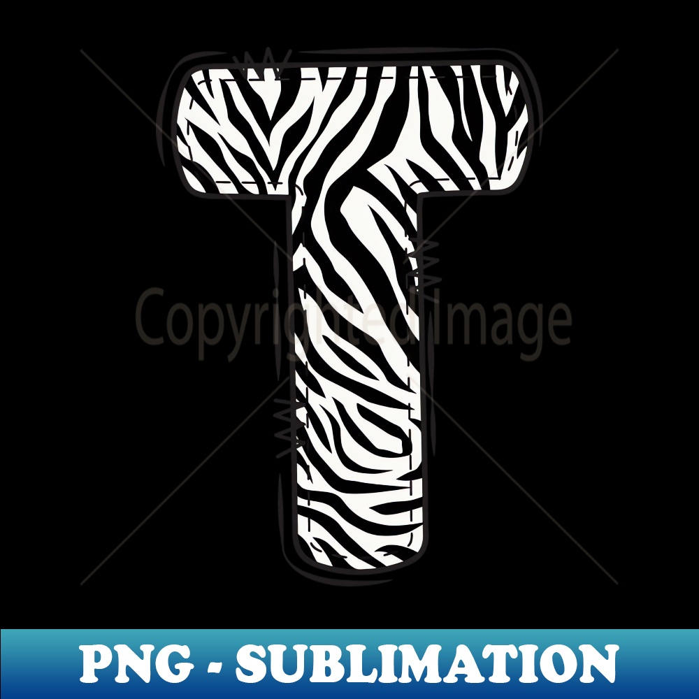 Zebra Letter T 1 - Modern Sublimation PNG File | Inspire Uplift
