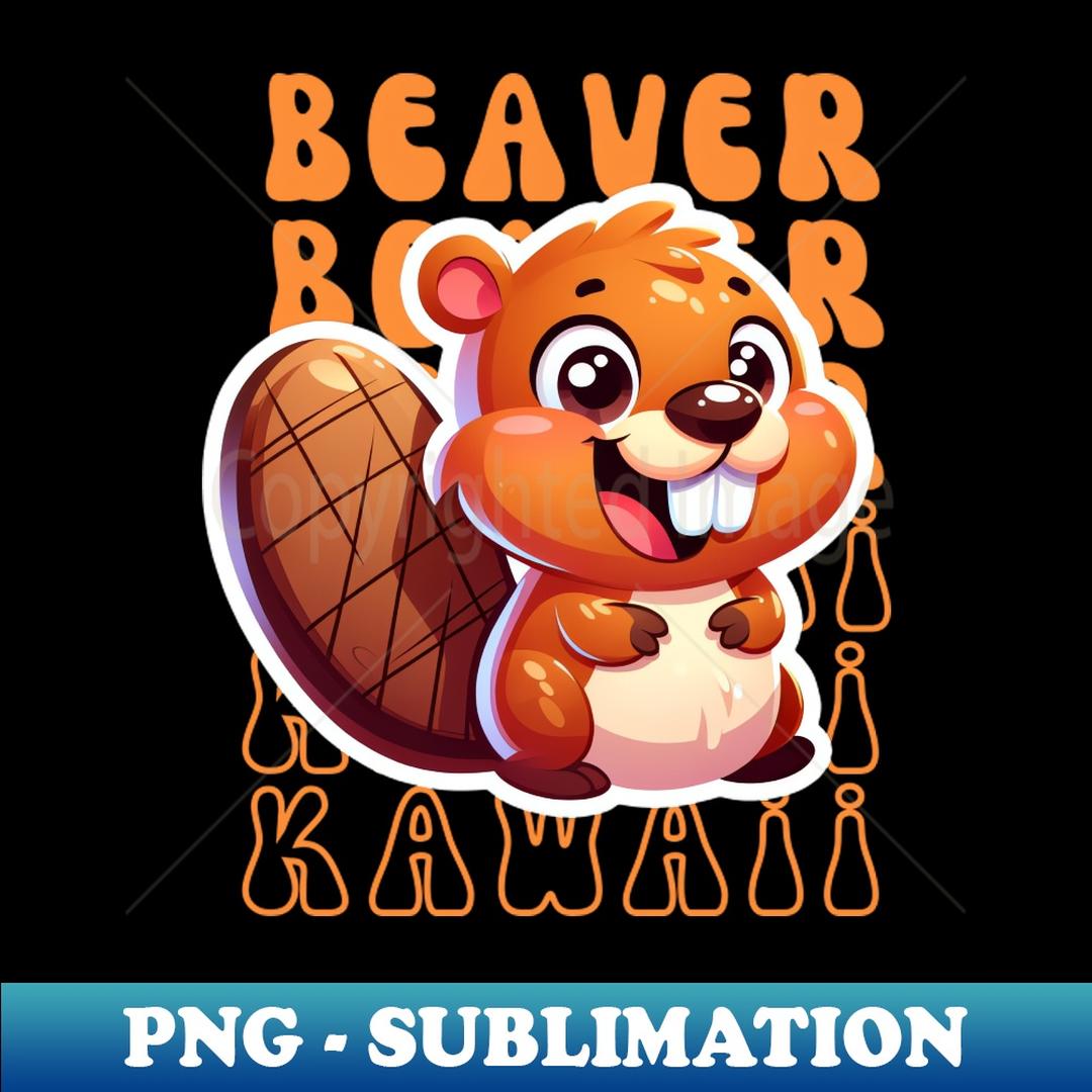 Kawaii Beaver - Sublimation-Ready PNG File | Inspire Uplift