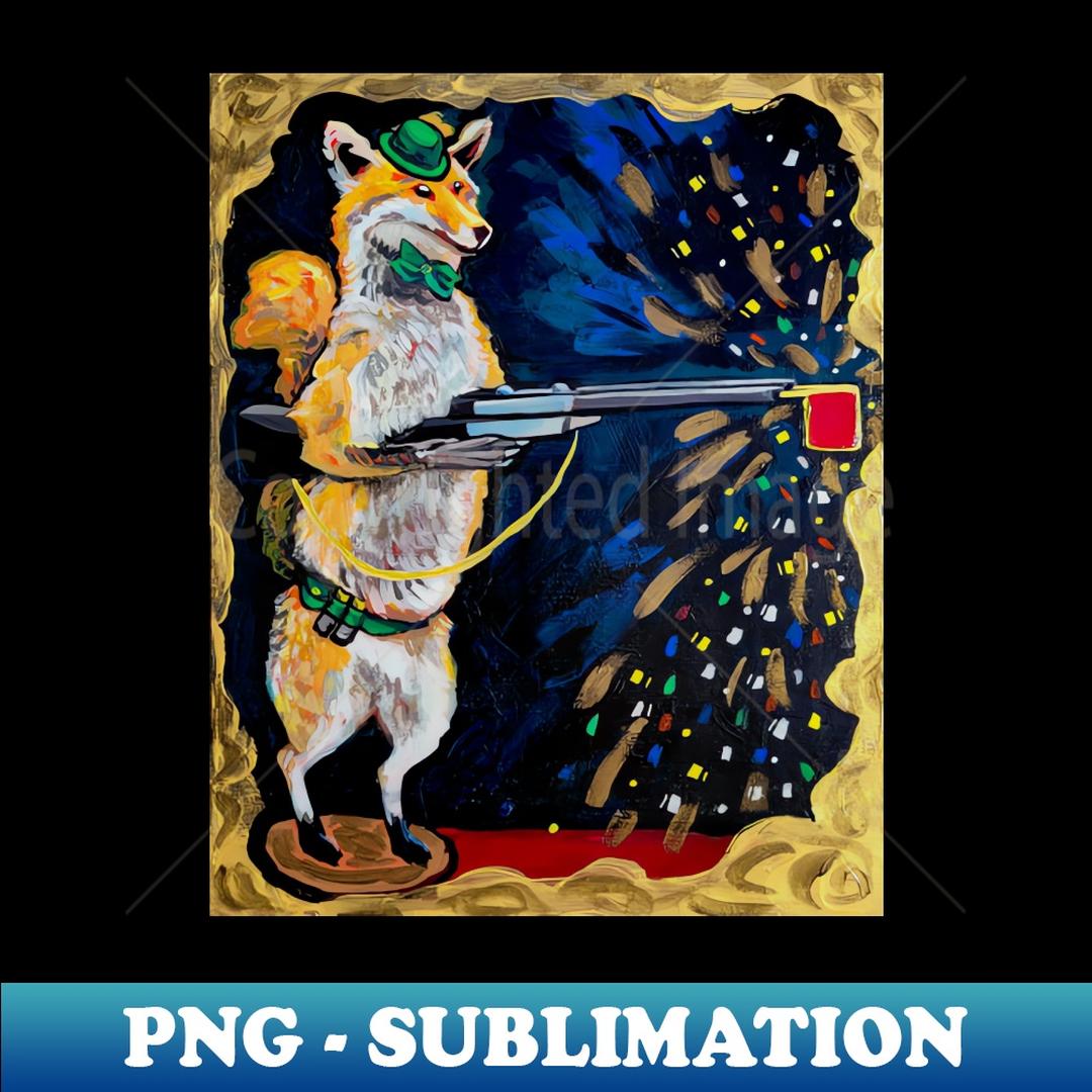 Fox Shooting A Gun - Aesthetic Sublimation Digital File | Inspire Uplift