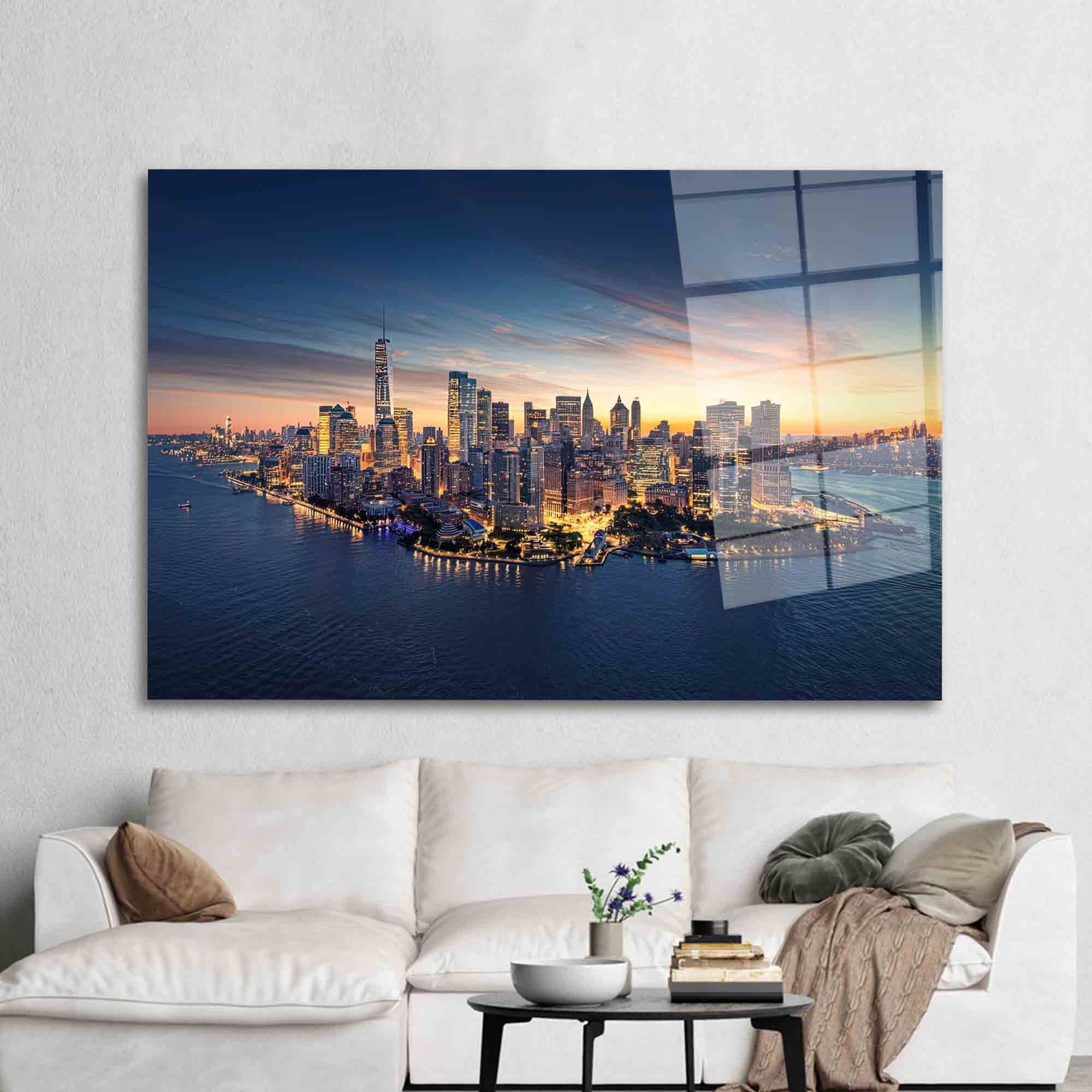 Sunset Glass Art, New York Skyline Glass, Skyline Glass, Cit | Inspire ...
