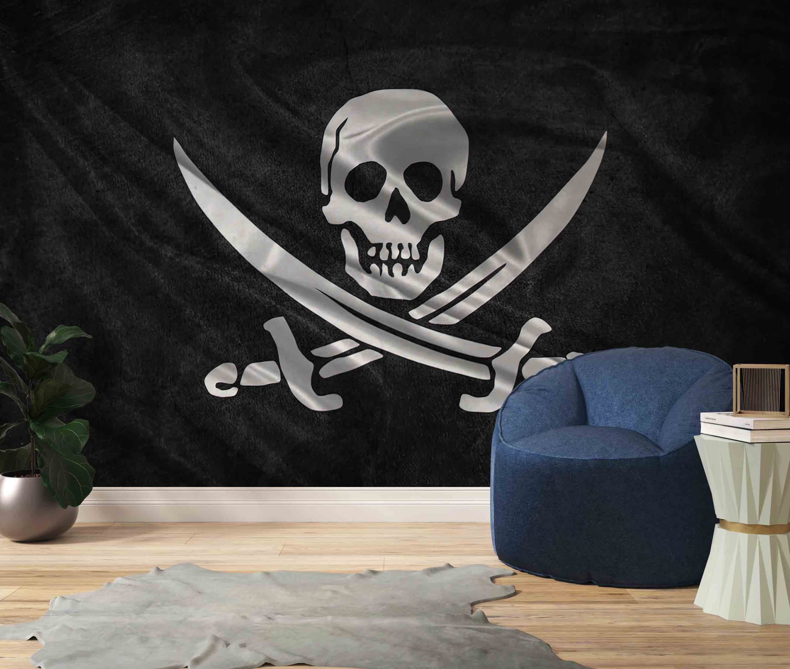 Flag Wall Paper, Pirates Flag Wallpaper, Paper Cutting, Blac | Inspire ...