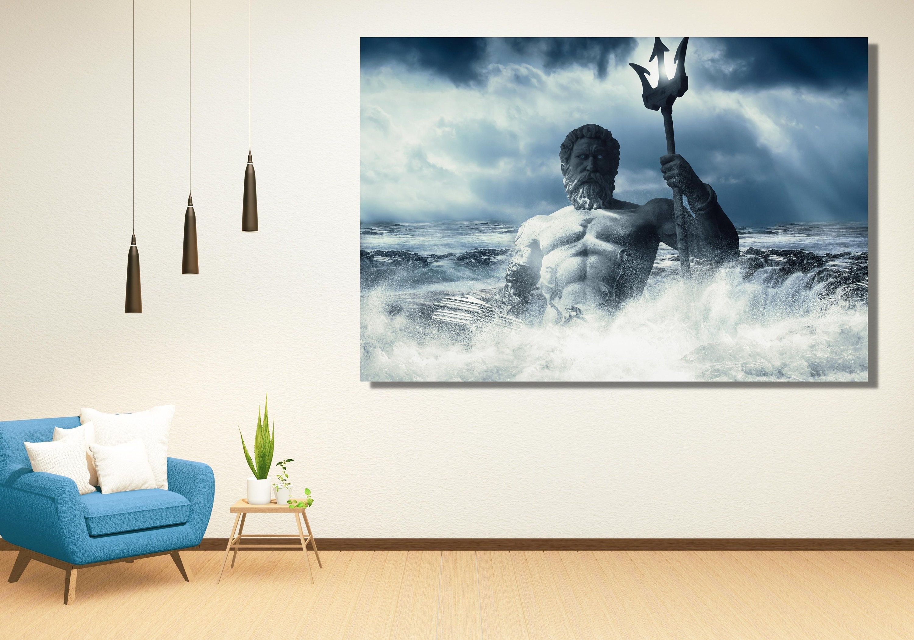 Poseidon Poster Art,Greek Mythology God Of The Sea Poster Pr - Inspire ...