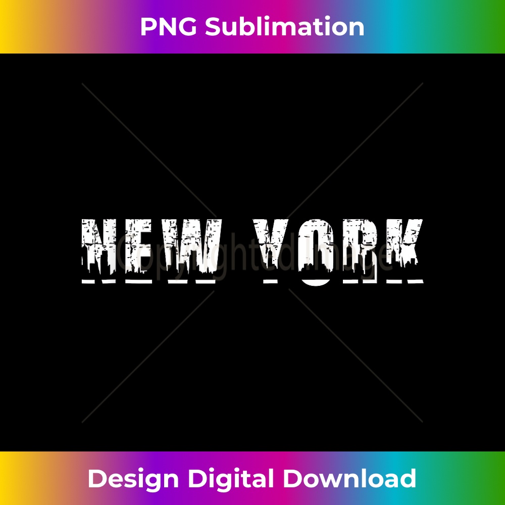NYC Weathered Text Design New York City Iconic Skyline Tee T | Inspire ...