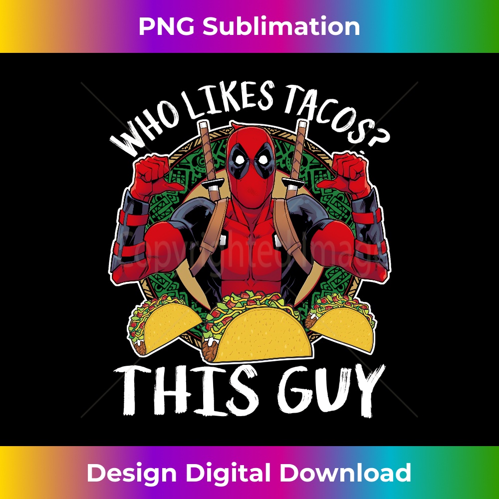 Marvel Deadpool Who Likes Tacos This Guy Thumbs Long Sleeve | Inspire ...