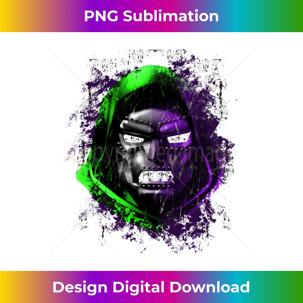 Marvel Fantastic Four Dr. Doom Mask Color Pop Distressed Lon | Inspire ...