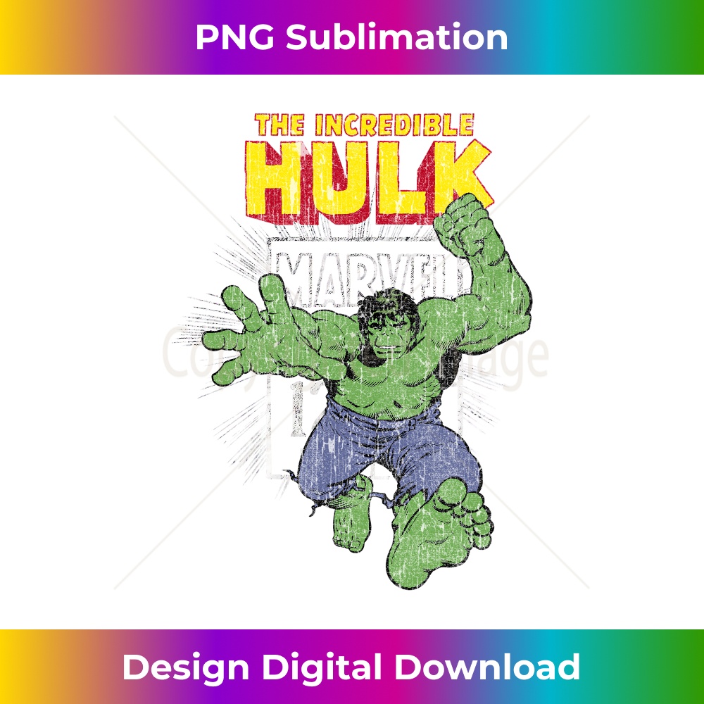 Marvel The Incredible Hulk Retro Comic Book Stamp Logo Long | Inspire ...