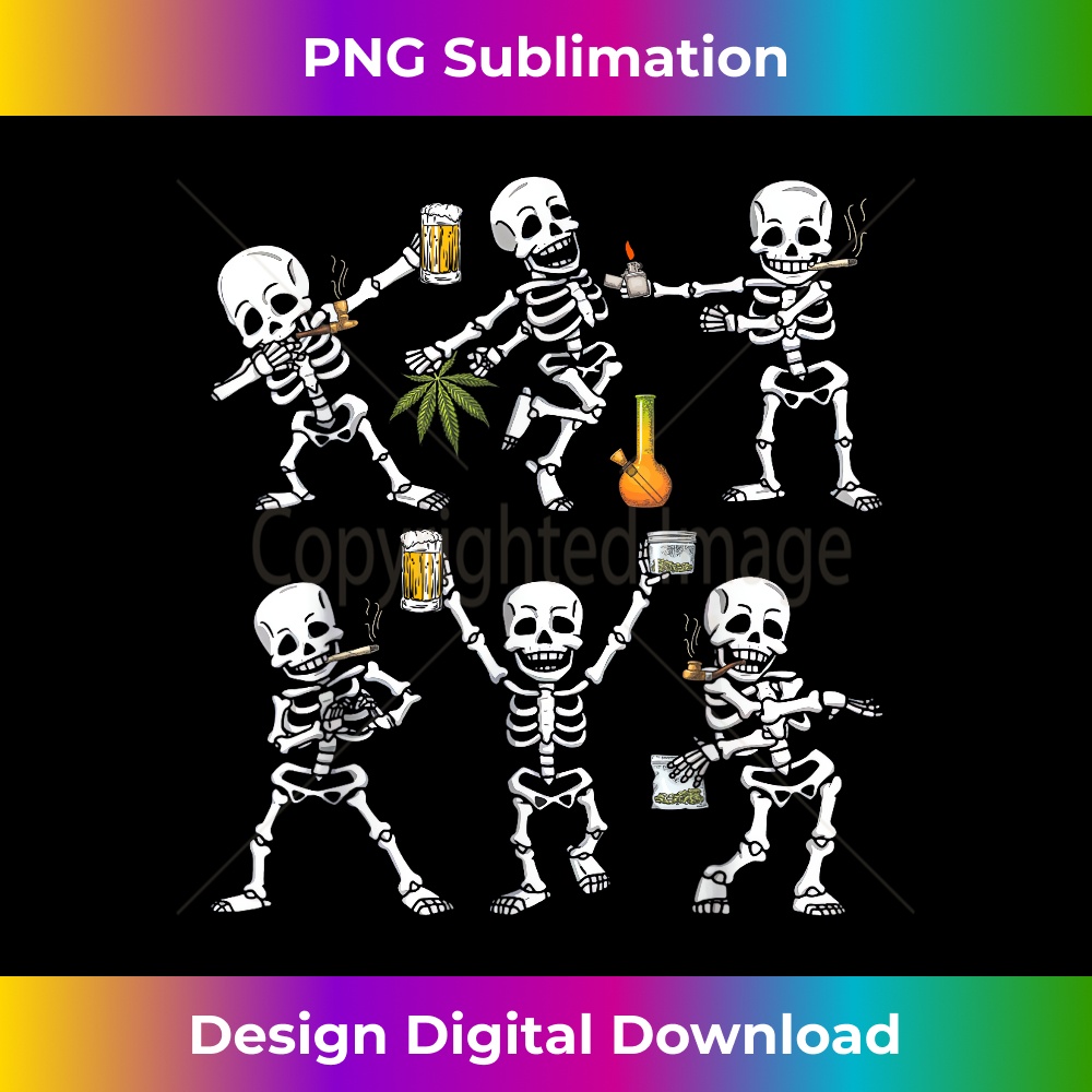Dancing Skeletons Smoking Weed Drinking Beer Halloween Skull | Inspire ...