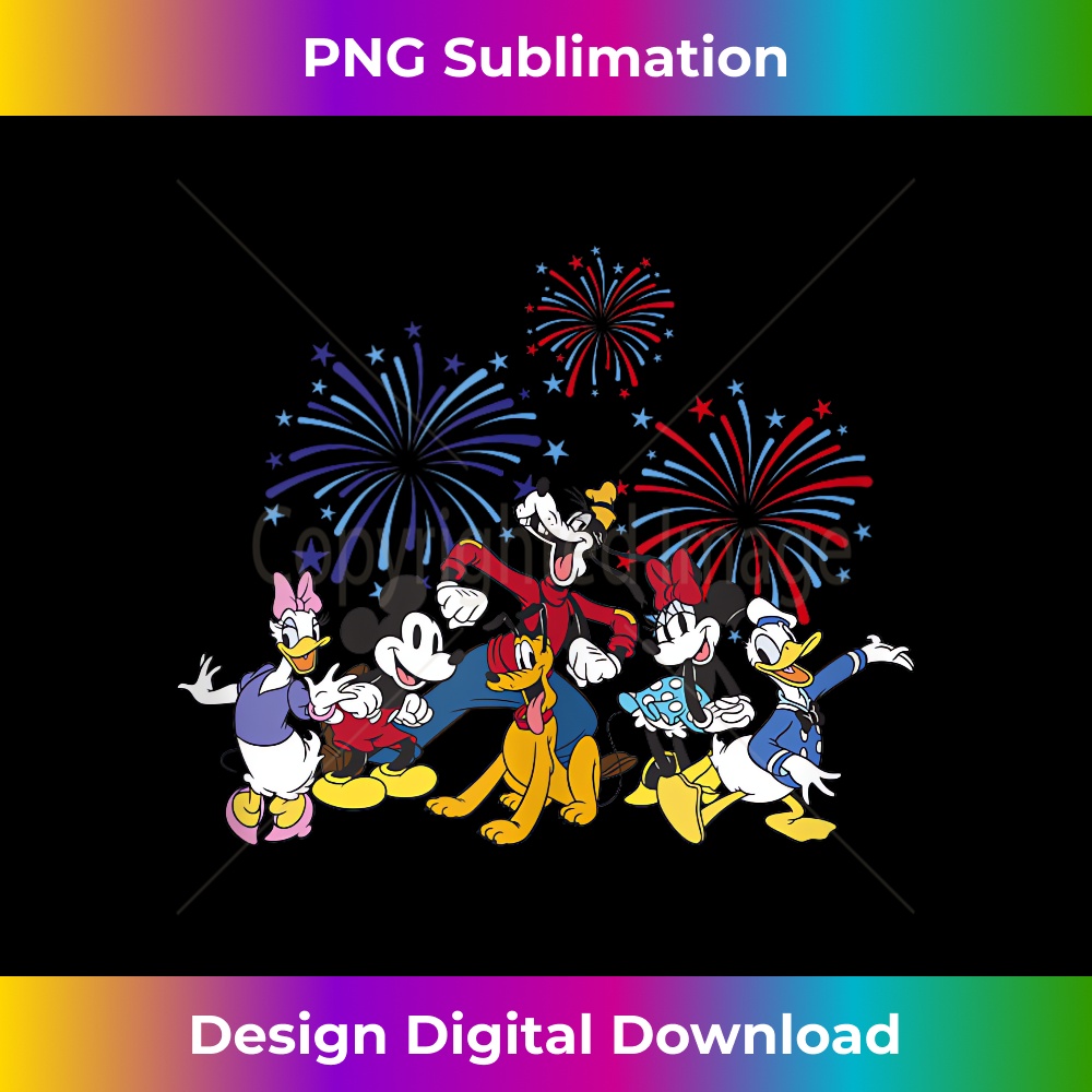 Disney Mickey Classic 4th Of July Vintage Fireworks Crew Tan | Inspire ...