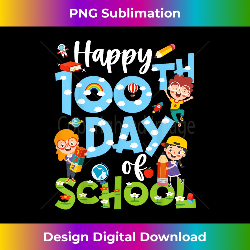 100 Days Of School Happy 100th Day Of School Girls Boys - Ar - Inspire ...
