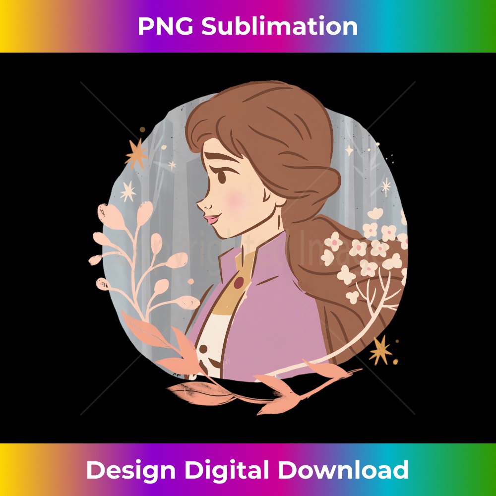 Disney Frozen Cute Princess Anna Profile Floral Chest Logo L | Inspire ...