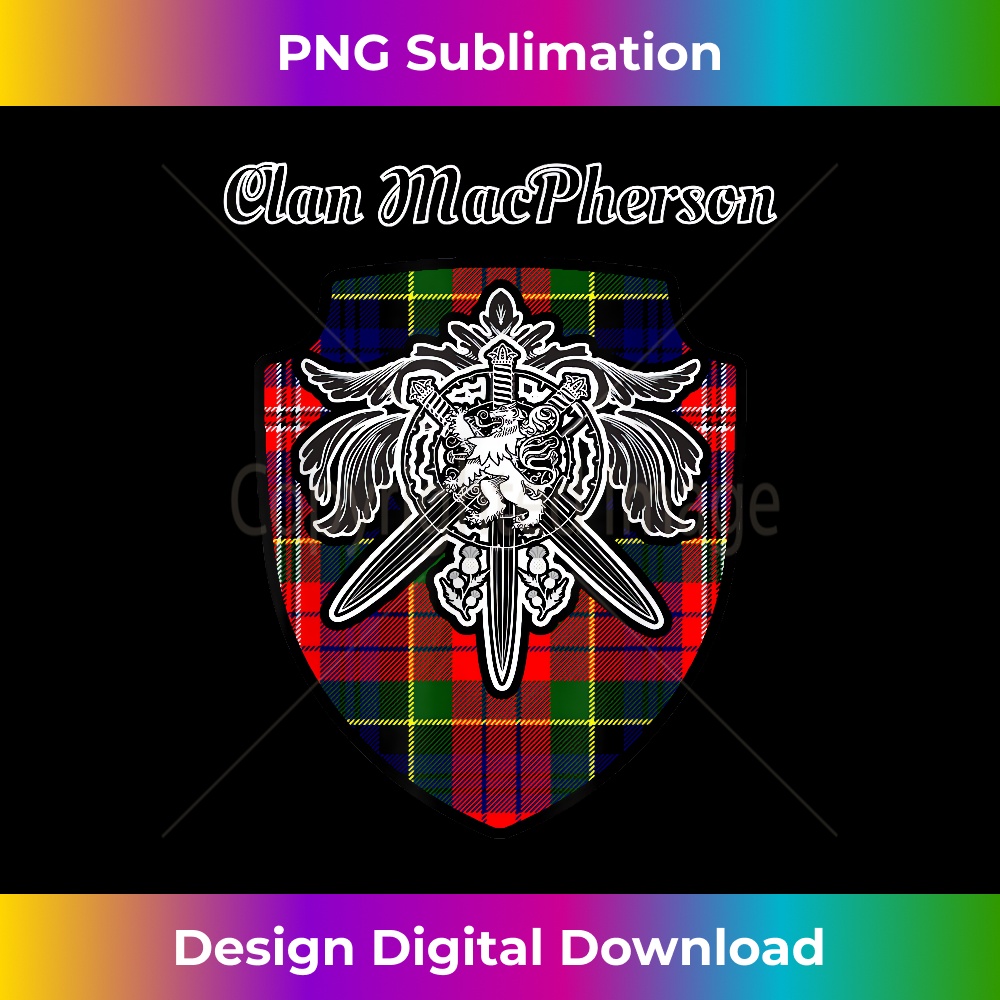 MacPherson Scottish Clan Tartan Lion Sword Crest - Luxe Subl | Inspire ...