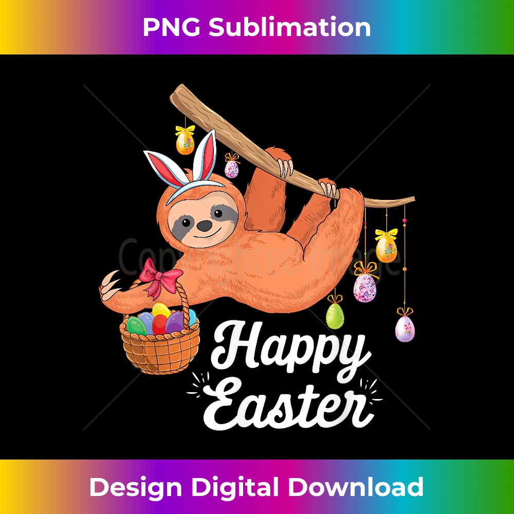 Happy cute sloth with Bunny ears Egg Hunting Easter sloth - - Inspire ...