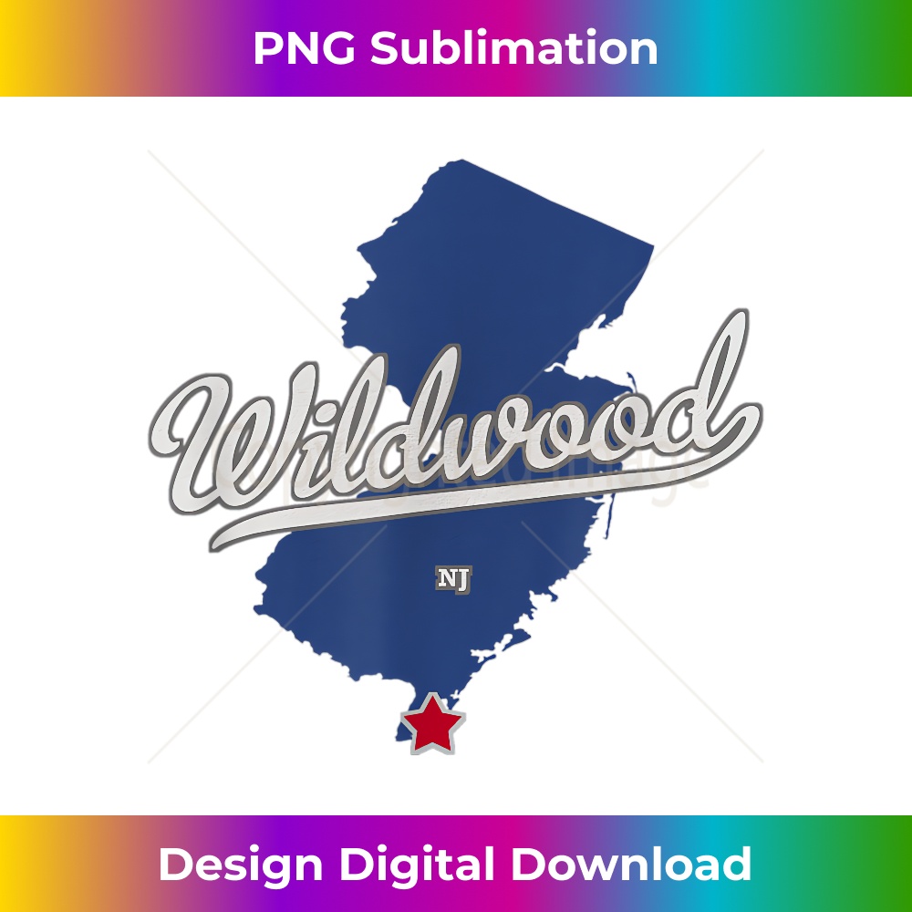 Wildwood New Jersey NJ Map - Bohemian Sublimation Digital Do | Inspire ...
