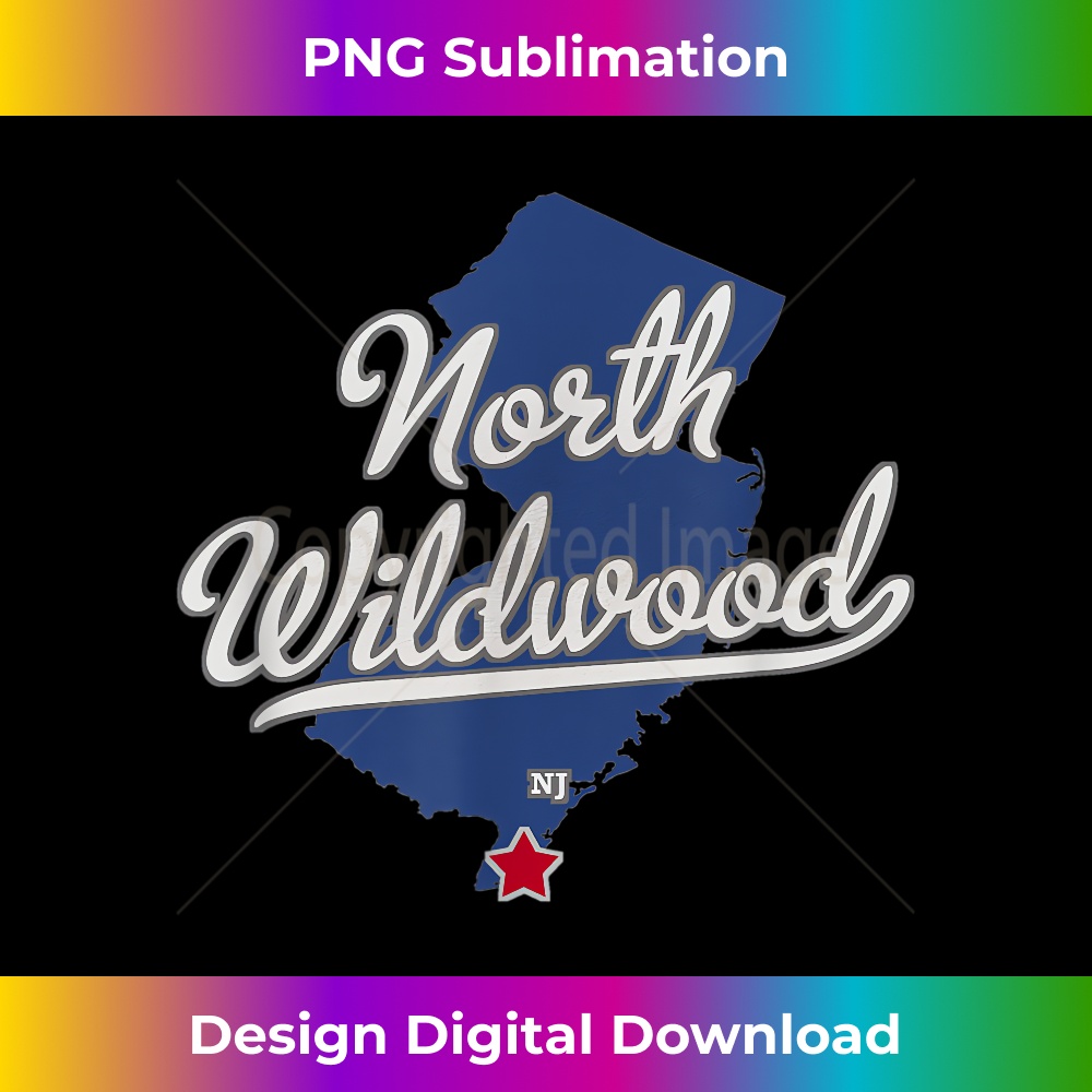 North Wildwood New Jersey NJ Map - Classic Sublimation PNG F | Inspire ...