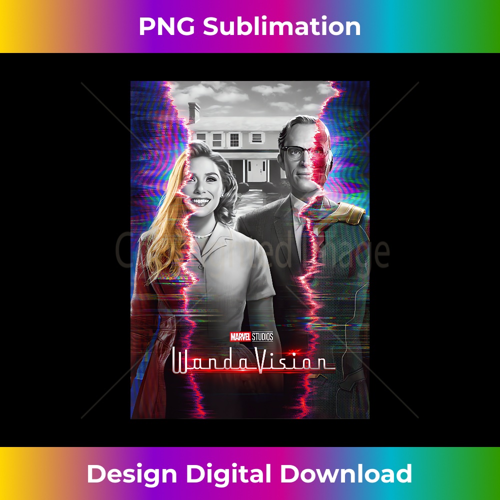 Marvel WandaVision Scarlett With & Vision Glitch Poster Tank | Inspire ...