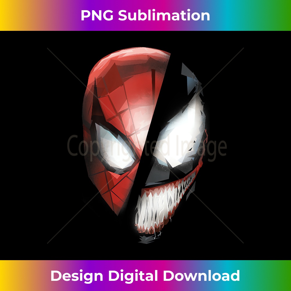 Marvel Spider-Man Venom Face Mask Split Low Poly Portrait Ta | Inspire ...