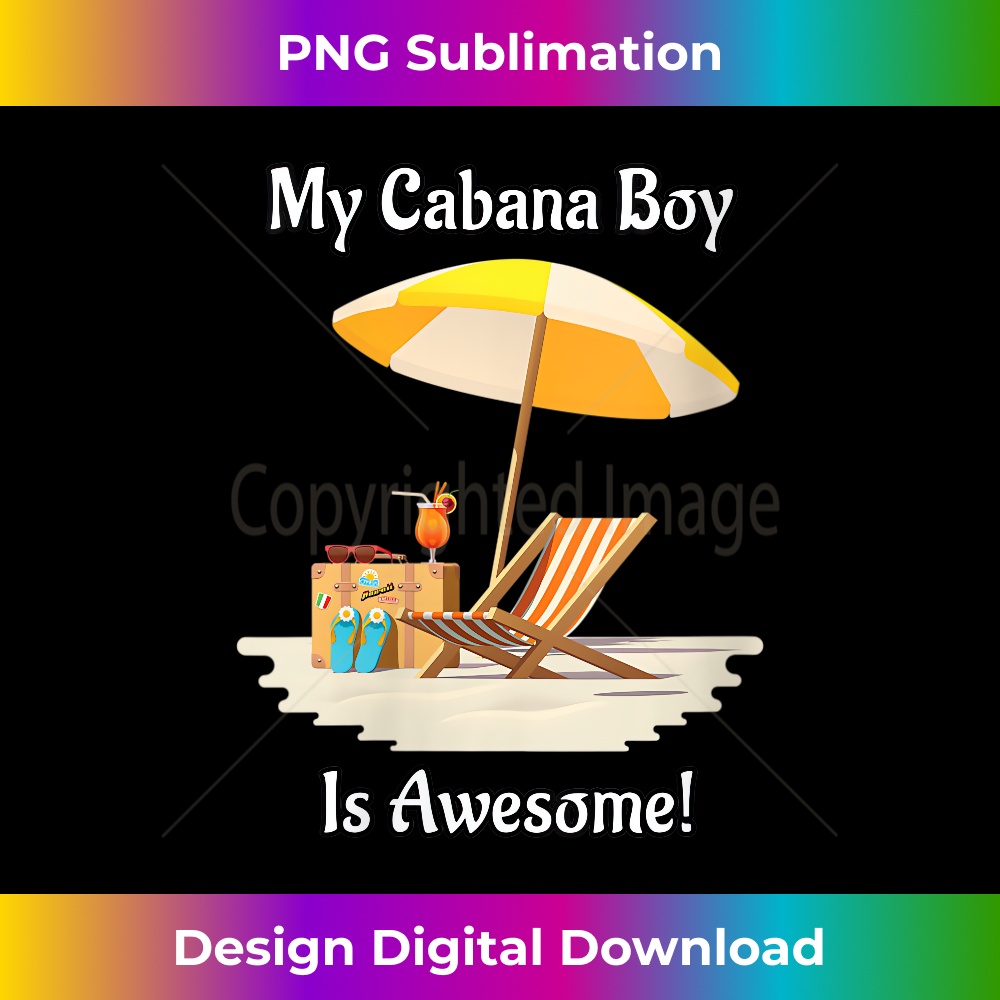 Womens My Cabana Boy Is Awesome Beach Scene with Adult Bever | Inspire ...