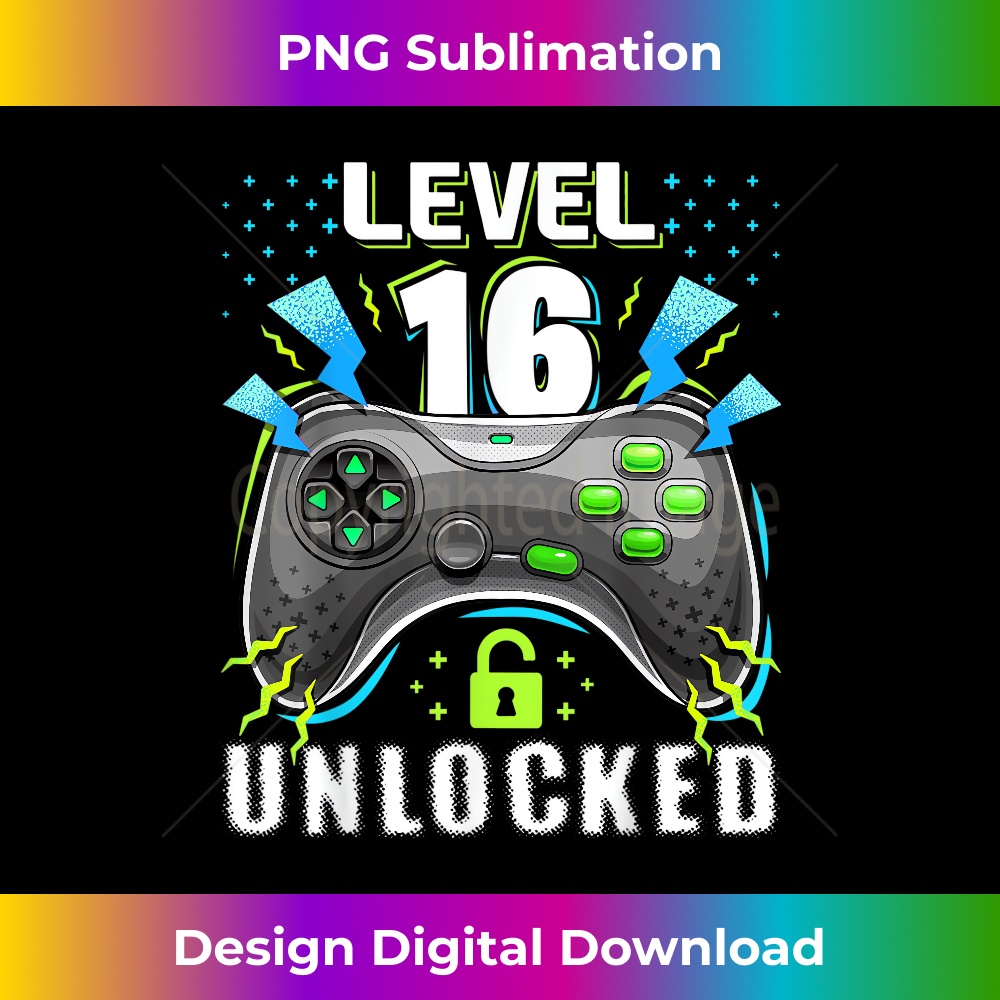Level 16 Unlocked Retro Video Game 16th Birthday Gamer 1 - P | Inspire ...