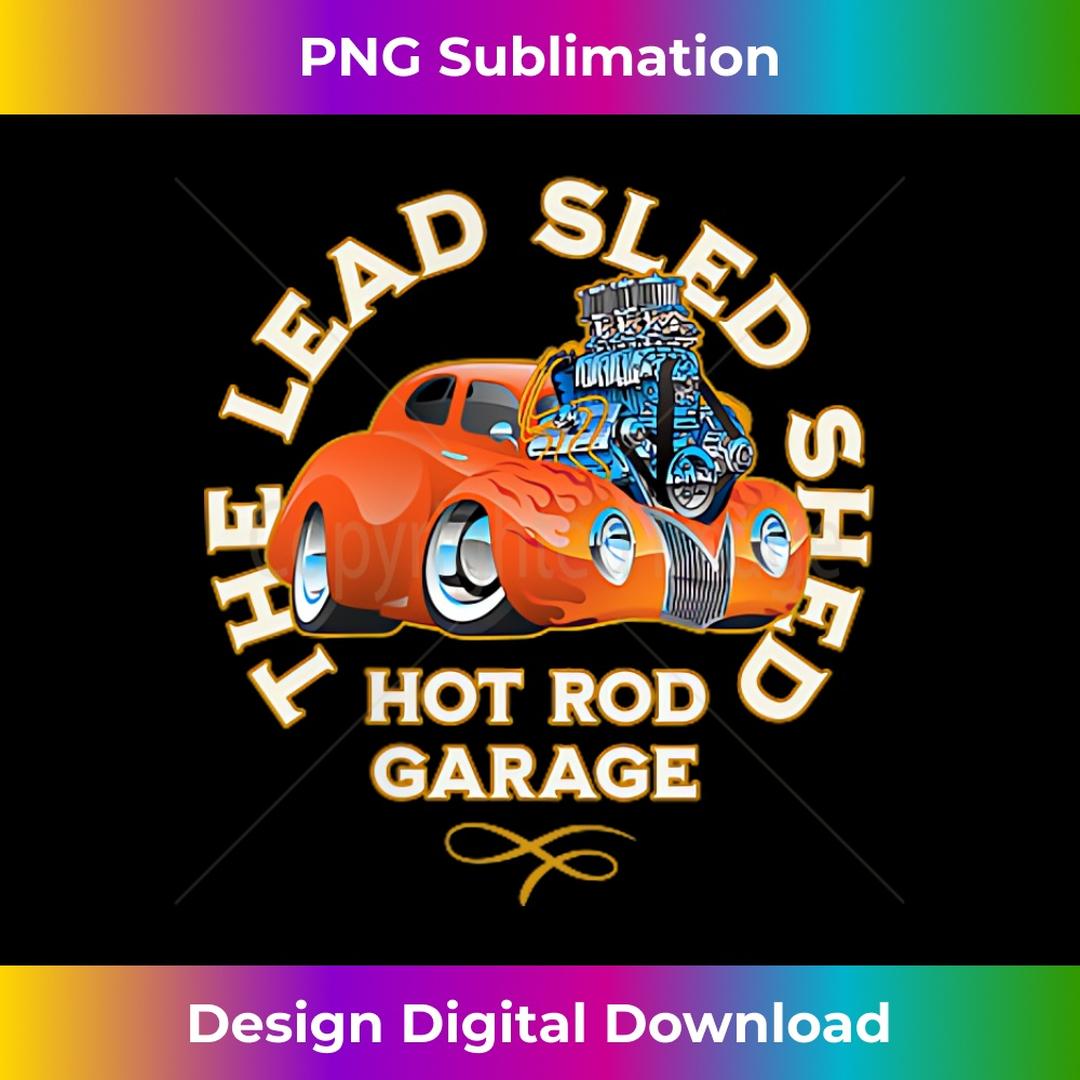 The Lead Sled Shed Vintage Car Hot Rod Garage Cartoon Design | Inspire ...