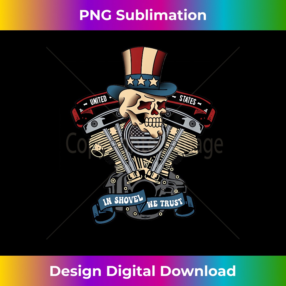 Retro HD Motorcycle VTwin ShovelHead Engine Skull Top Hat 1 | Inspire ...