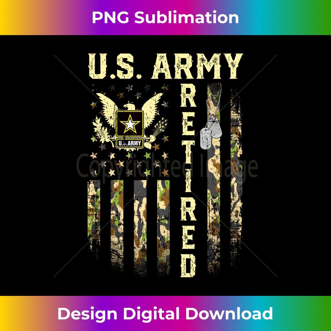 US Army Retired Distressed American Flag Patriotic Retiree 3 | Inspire ...