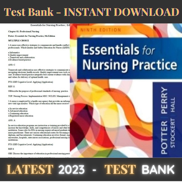 Latest 2024 Essentials for Nursing Practice 9th Edition Pott | Inspire ...