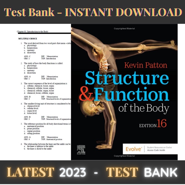 Latest 2024 Structure & Function of the Body 16th Edition Ke | Inspire ...