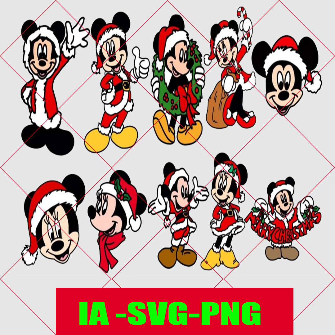 Merry Christmas Mickey Bundle For Cricut, SVG, Layered, Digi | Inspire ...