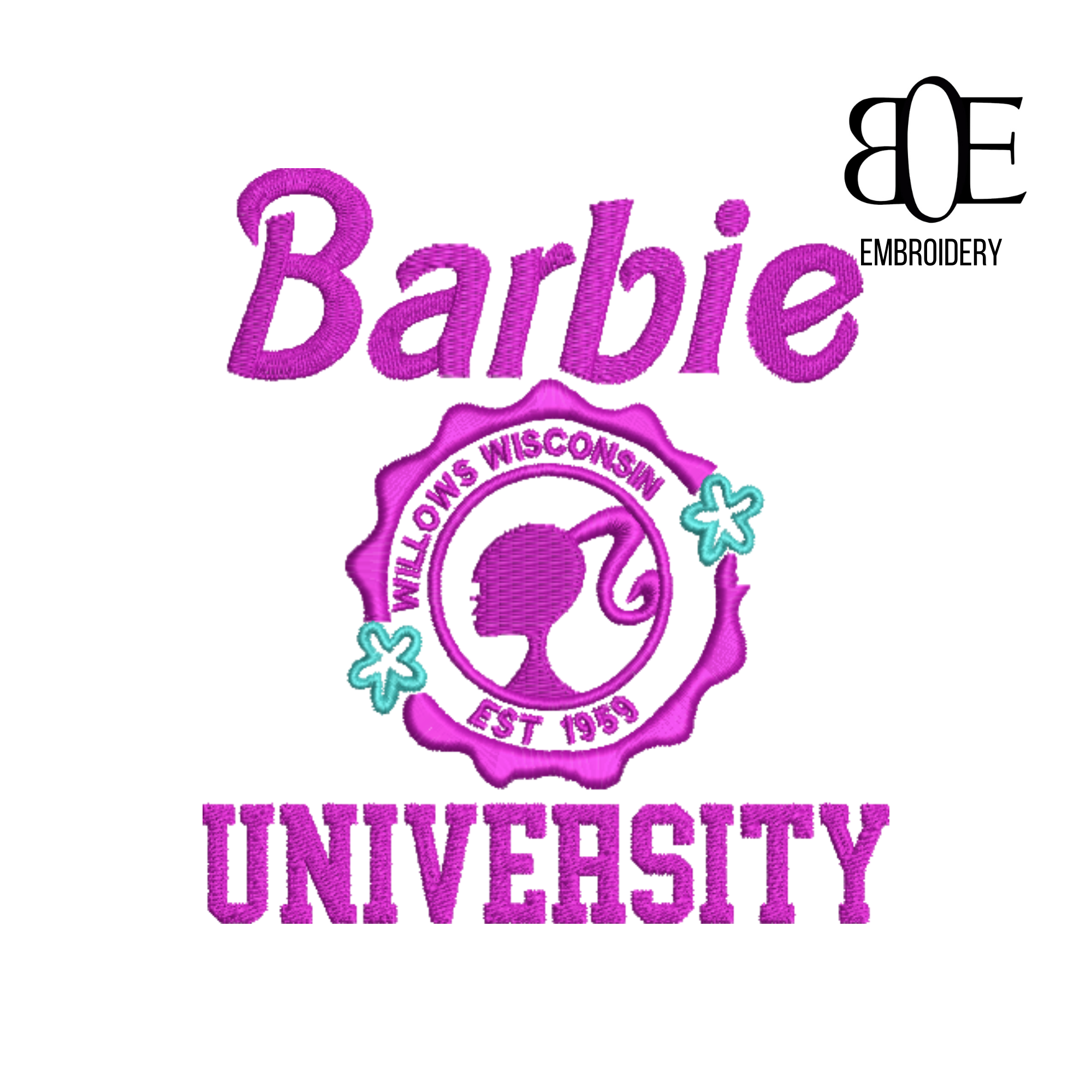 Barbie University embroidery design, Princess Embroidery Des - Inspire ...