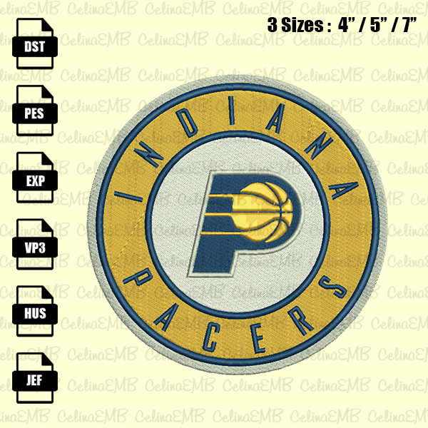 Indiana Pacers Embroidery Design, Christmas Embroidery File, | Inspire ...