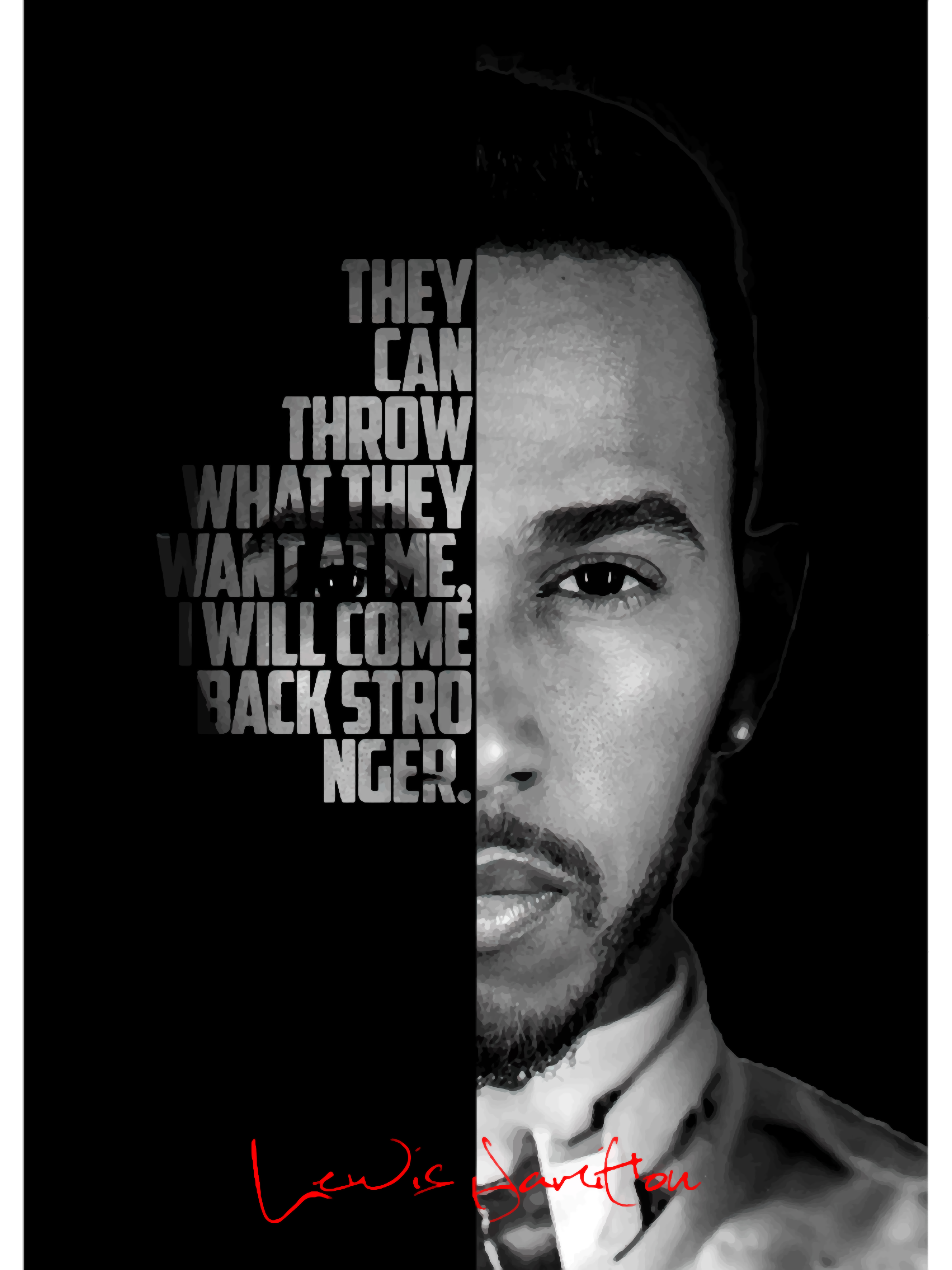 Black and white Lewis Hamilton motivational quote. | Inspire Uplift