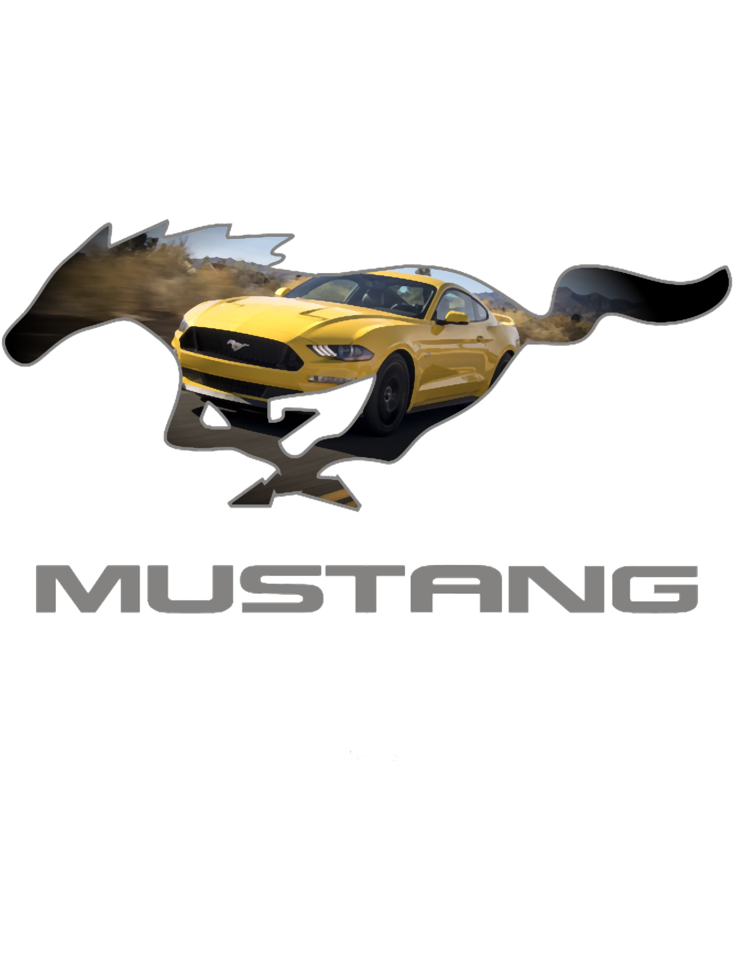 Ford Mustang GT Logo Emblem Design (Yellow on Black) | Inspire Uplift
