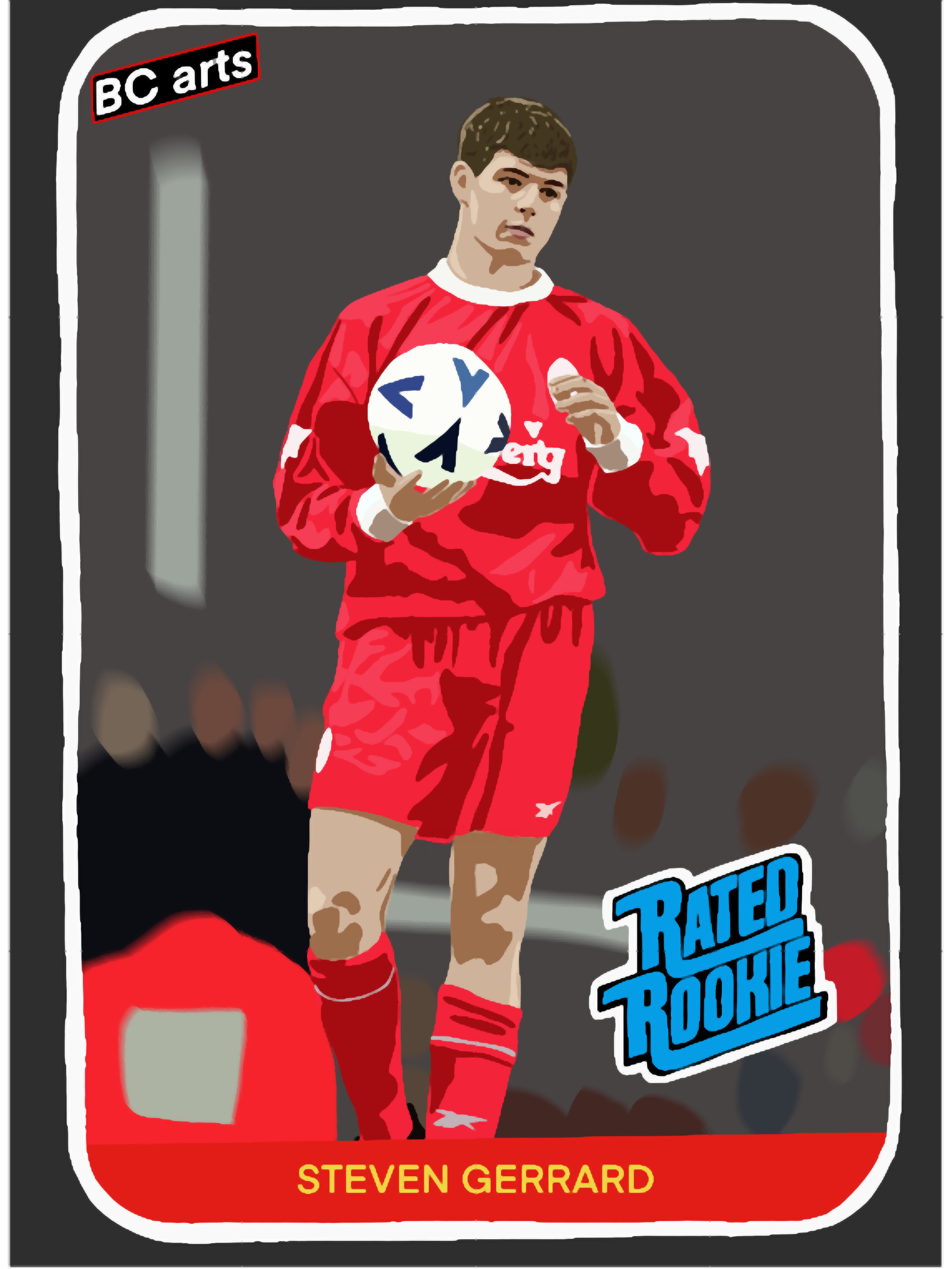 Liverpool Steven Gerrard Rookie Card Artwork | Inspire Uplift