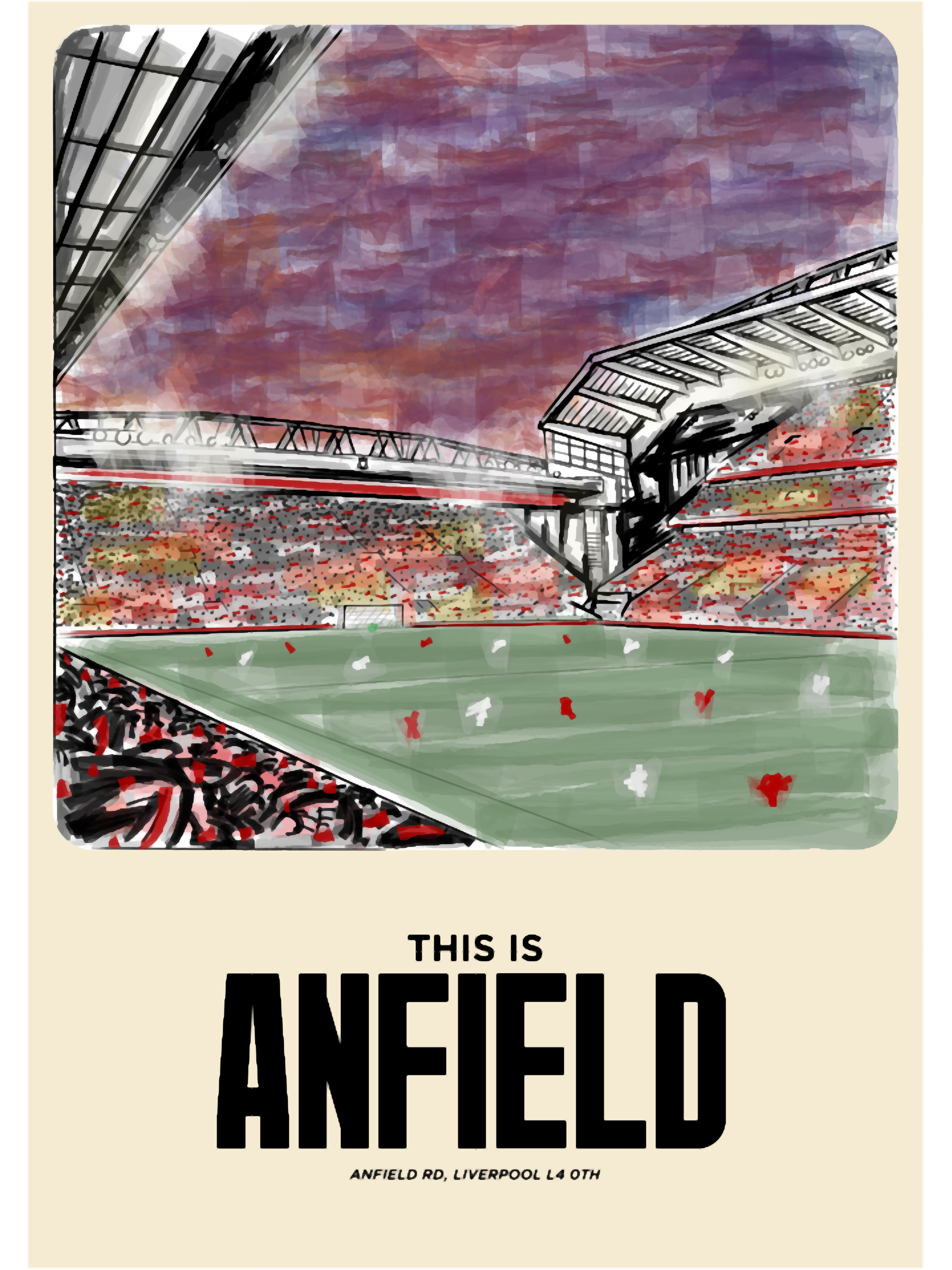 This is Anfield Night LFC Stadium Artwork | Inspire Uplift