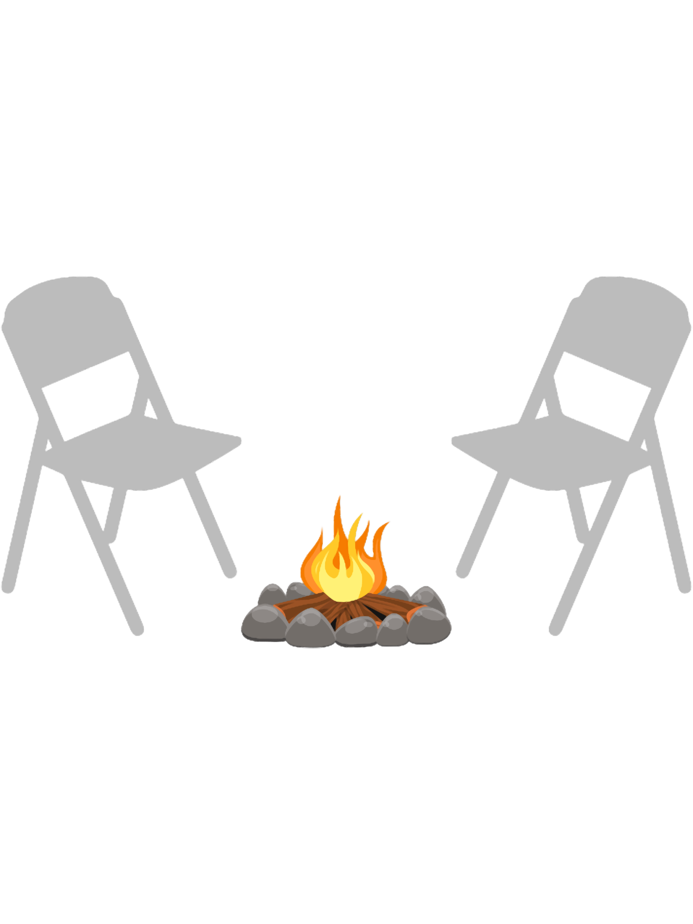 two folding chair in center Camp firedesign | Inspire Uplift
