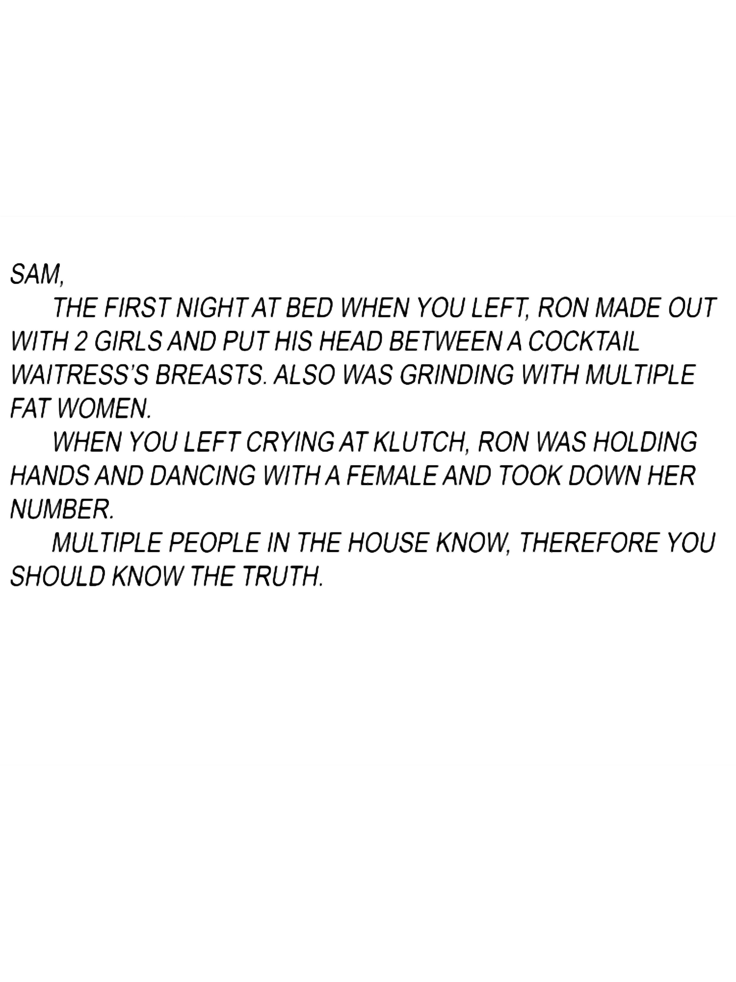 Jersey Shore Anonymous Note To Sam From Snooki | Inspire Uplift