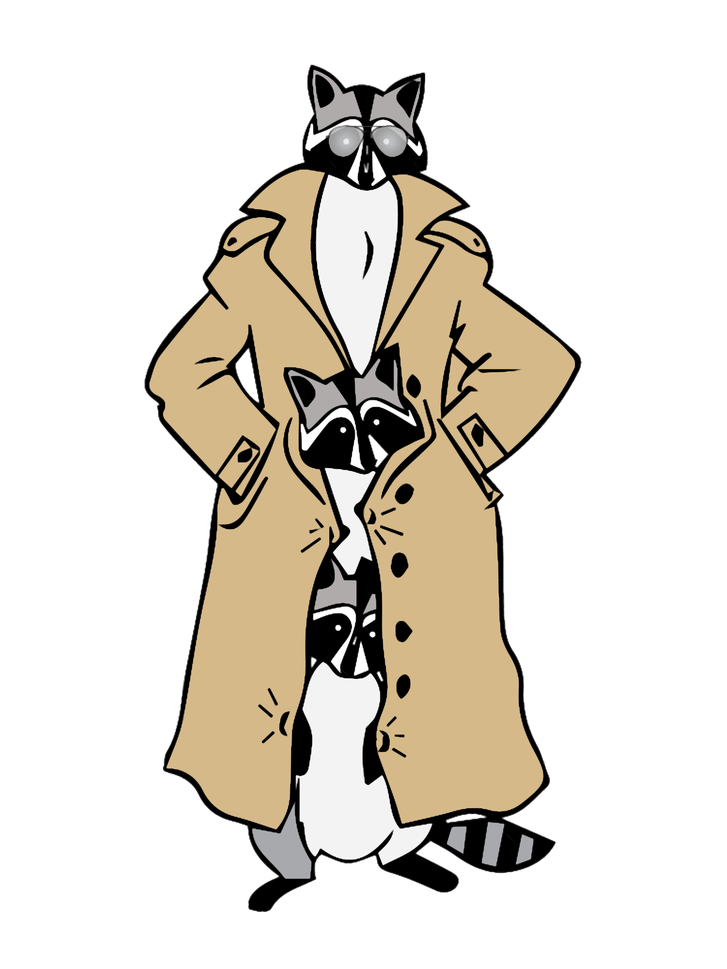Funny Raccoons in a Trench Coat Glasses Cute Raccoon For Tra | Inspire ...
