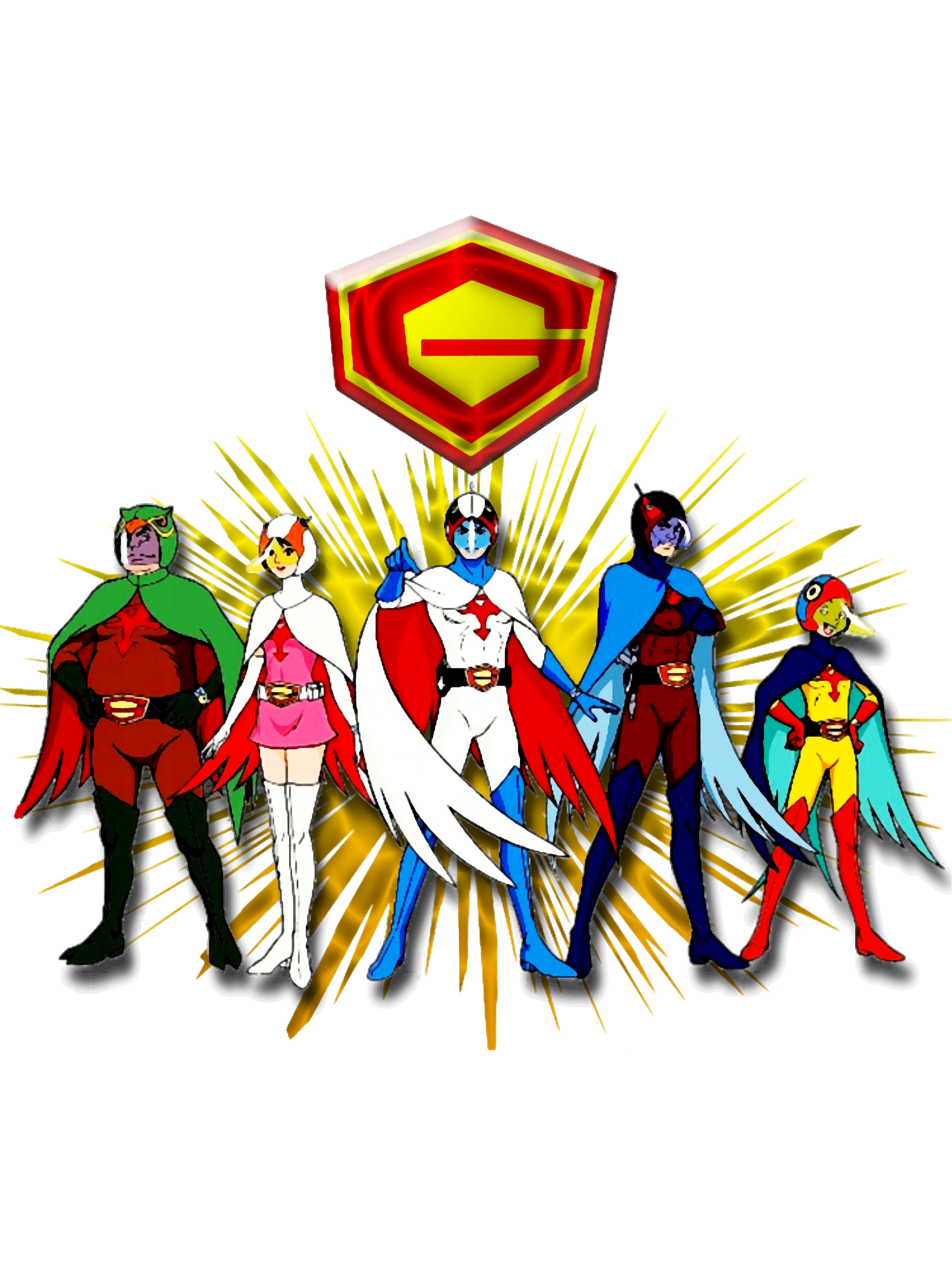 The whole Battle Of The Planets Gatchaman Team | Inspire Uplift