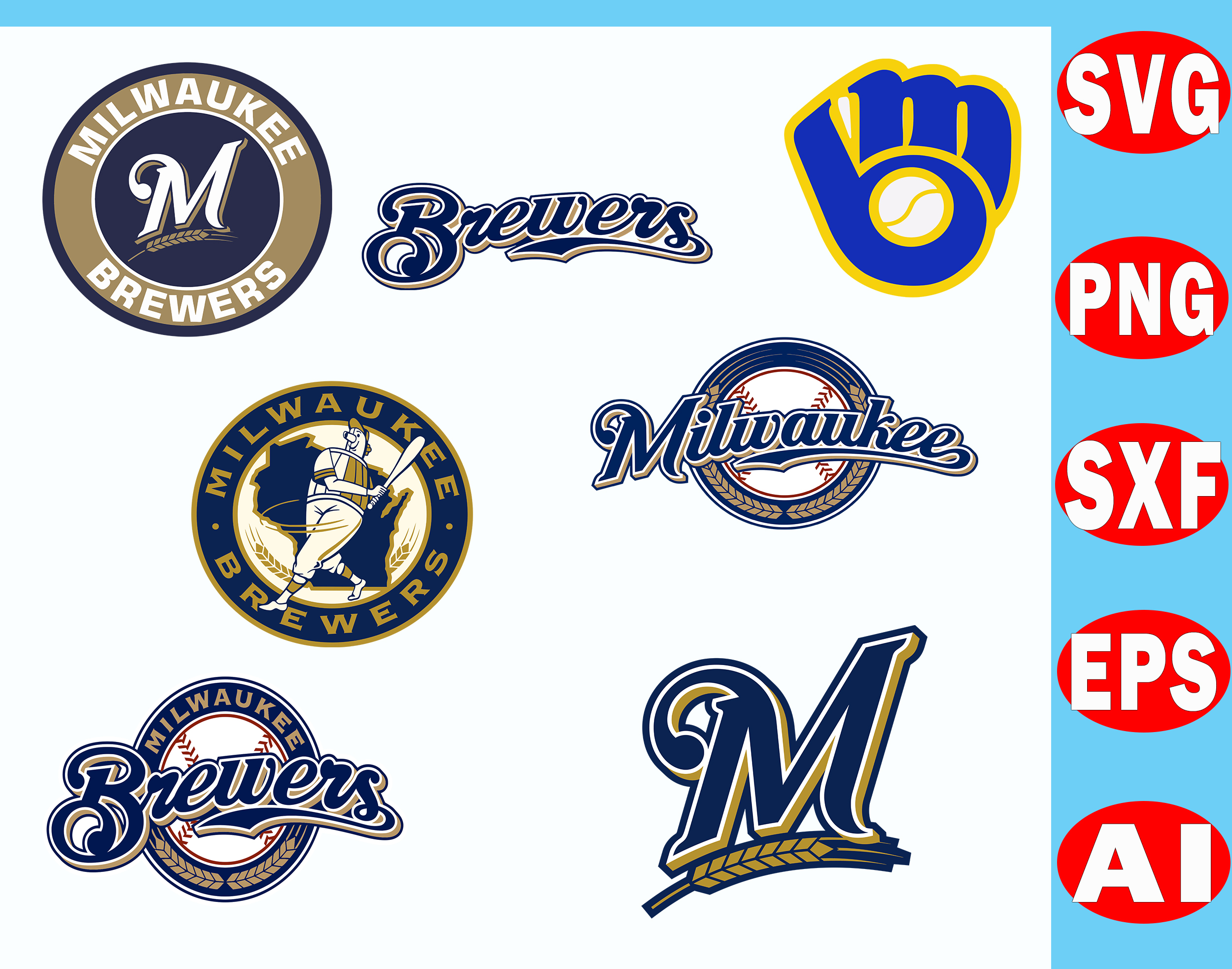 Milwaukee Brewers Bundle SVG, Milwaukee Brewers SVG, MLB SVG | Inspire ...