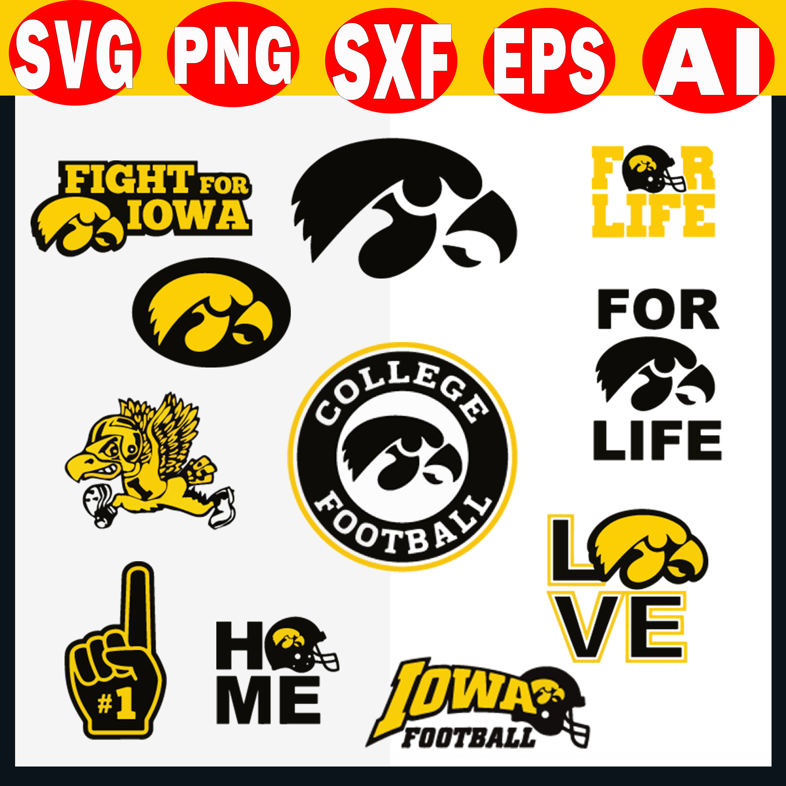 Iowa Hawkeyes Svg Bundle, Iowa Hawkeyes Svg, Sport Svg, Ncaa - Inspire ...