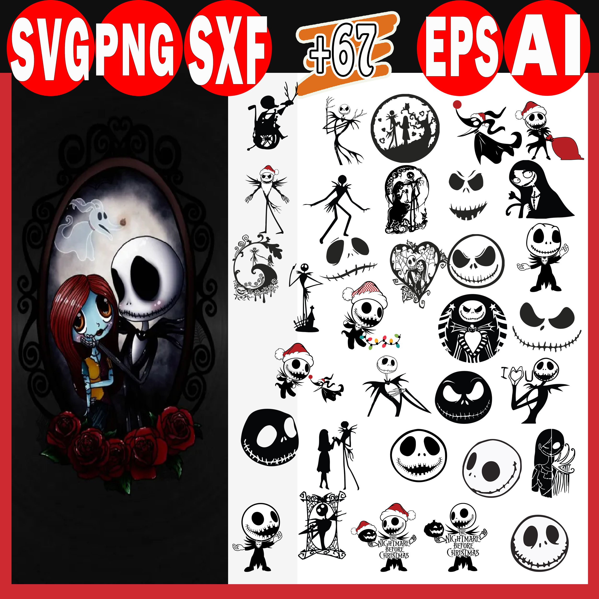Jack Skelington SVG, Jack Skellington Clipart, Nightmare Bef | Inspire ...