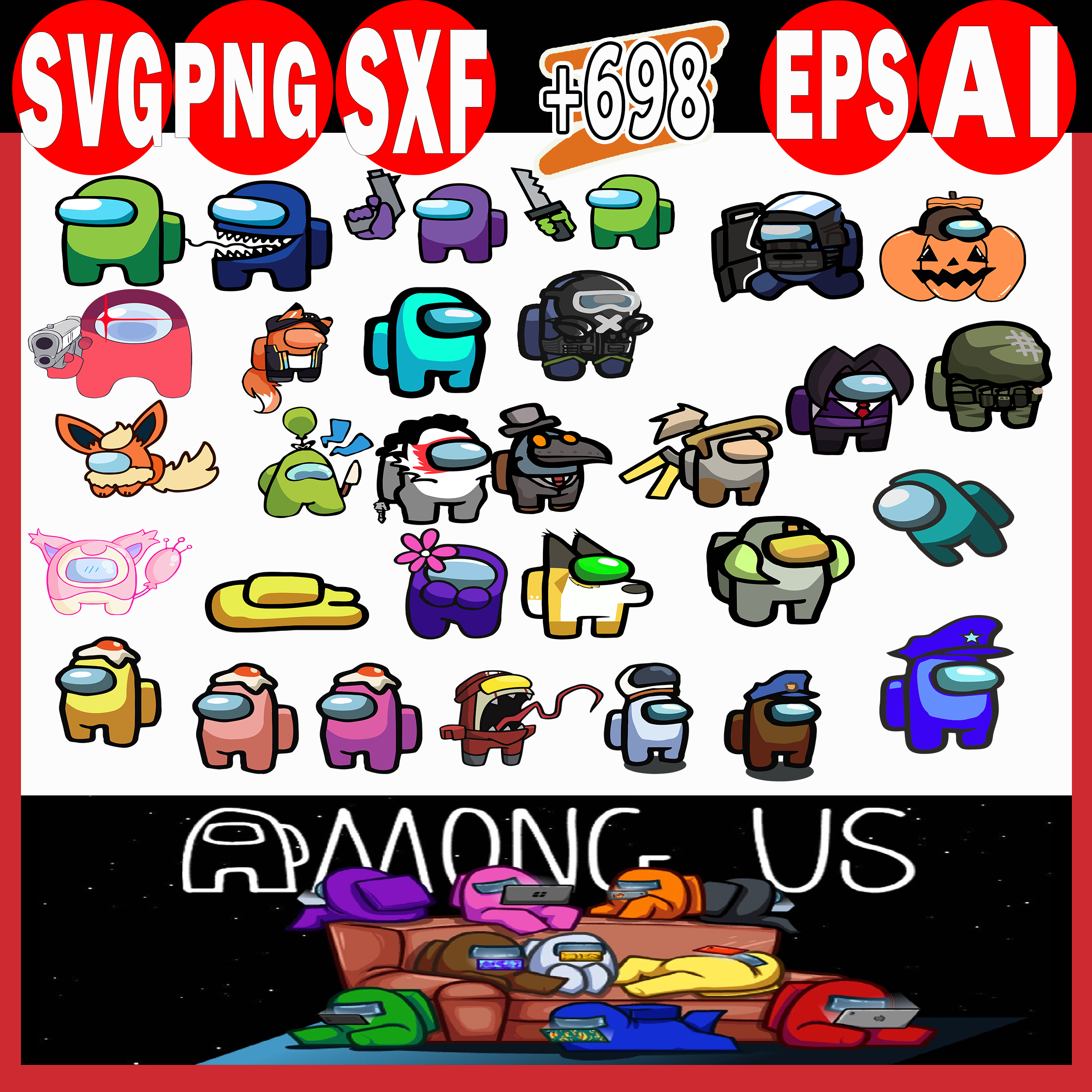 698 Among Us SVG, Among Us PNG, Among Us Clipart, Among Us S - Inspire ...