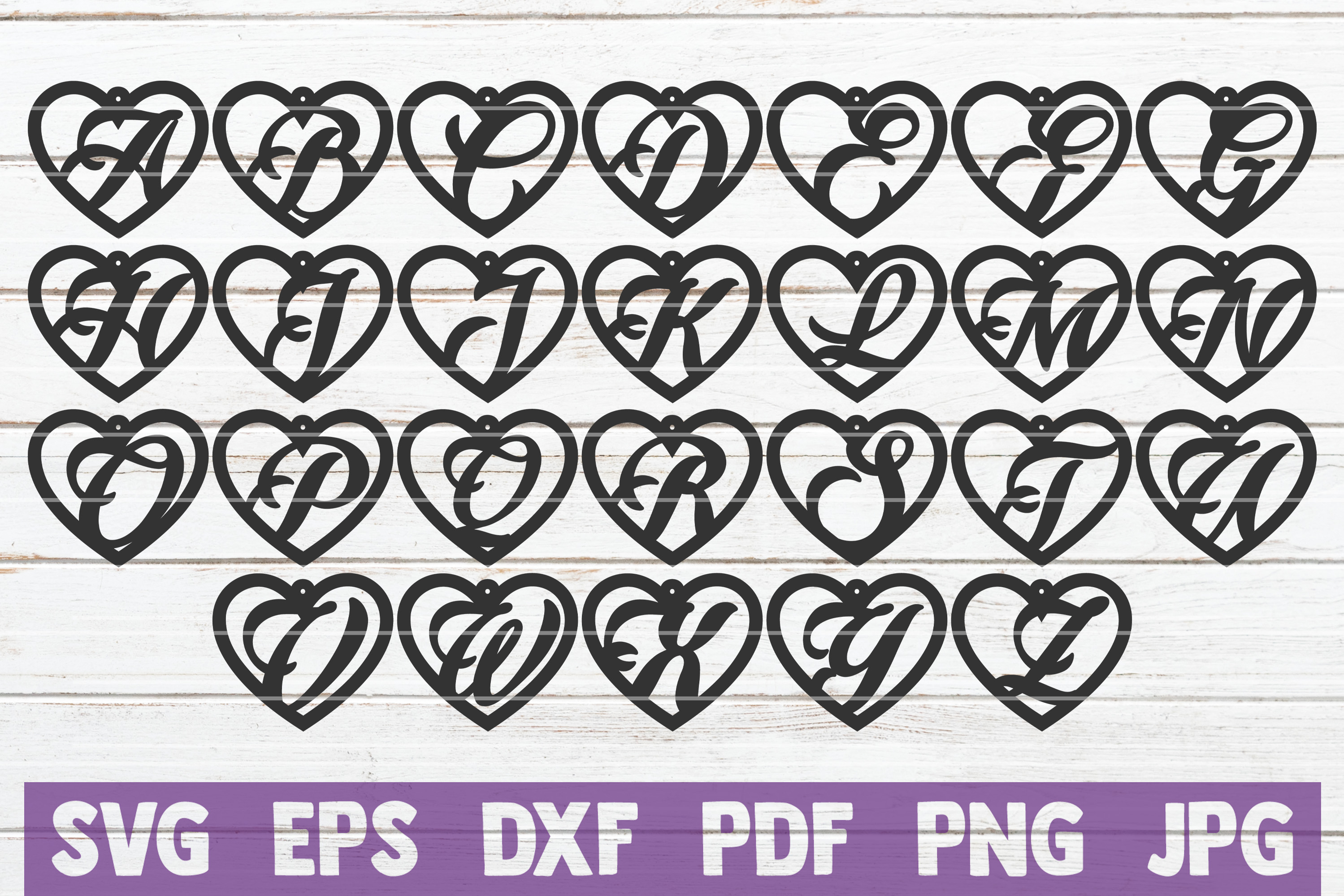 Heart Alphabet SVG File Bundle. Heart Letter Font svg. Alpha | Inspire ...