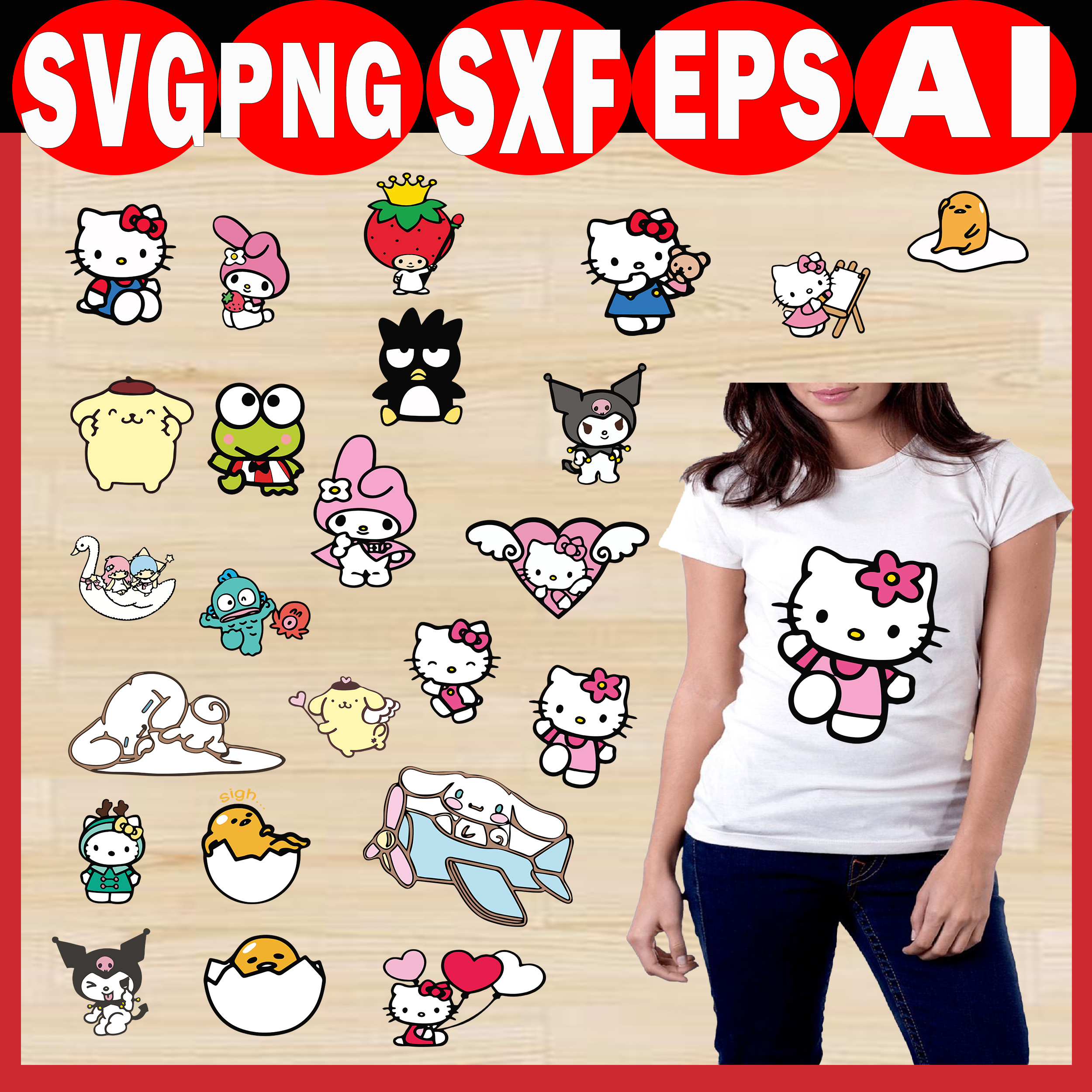Hello Kitty Svg Bundle, Hello Kitty Svg, Hello Kitty Svg Fil | Inspire ...