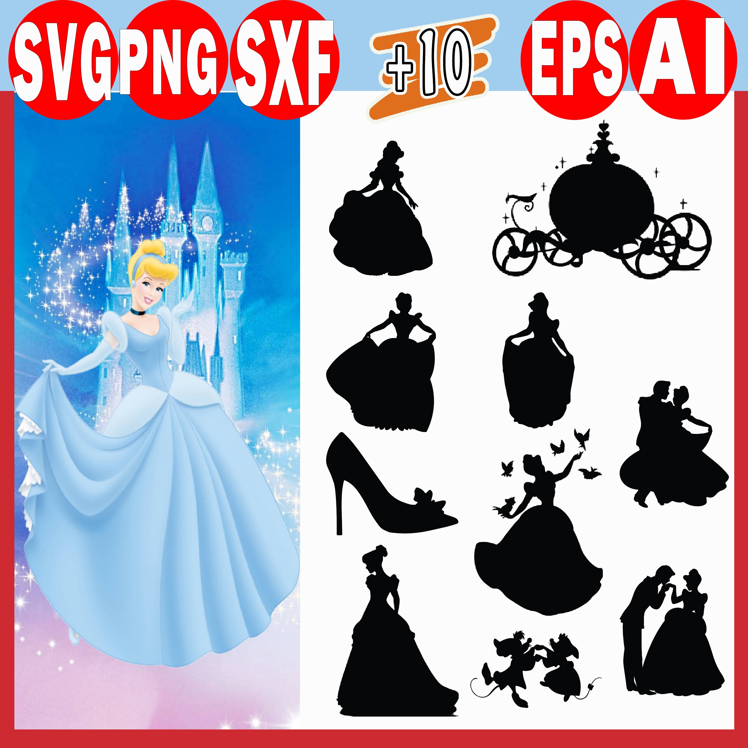 Cinderella Svg, Cinderella Silhouette Svg, Princess Svg, Pri | Inspire ...