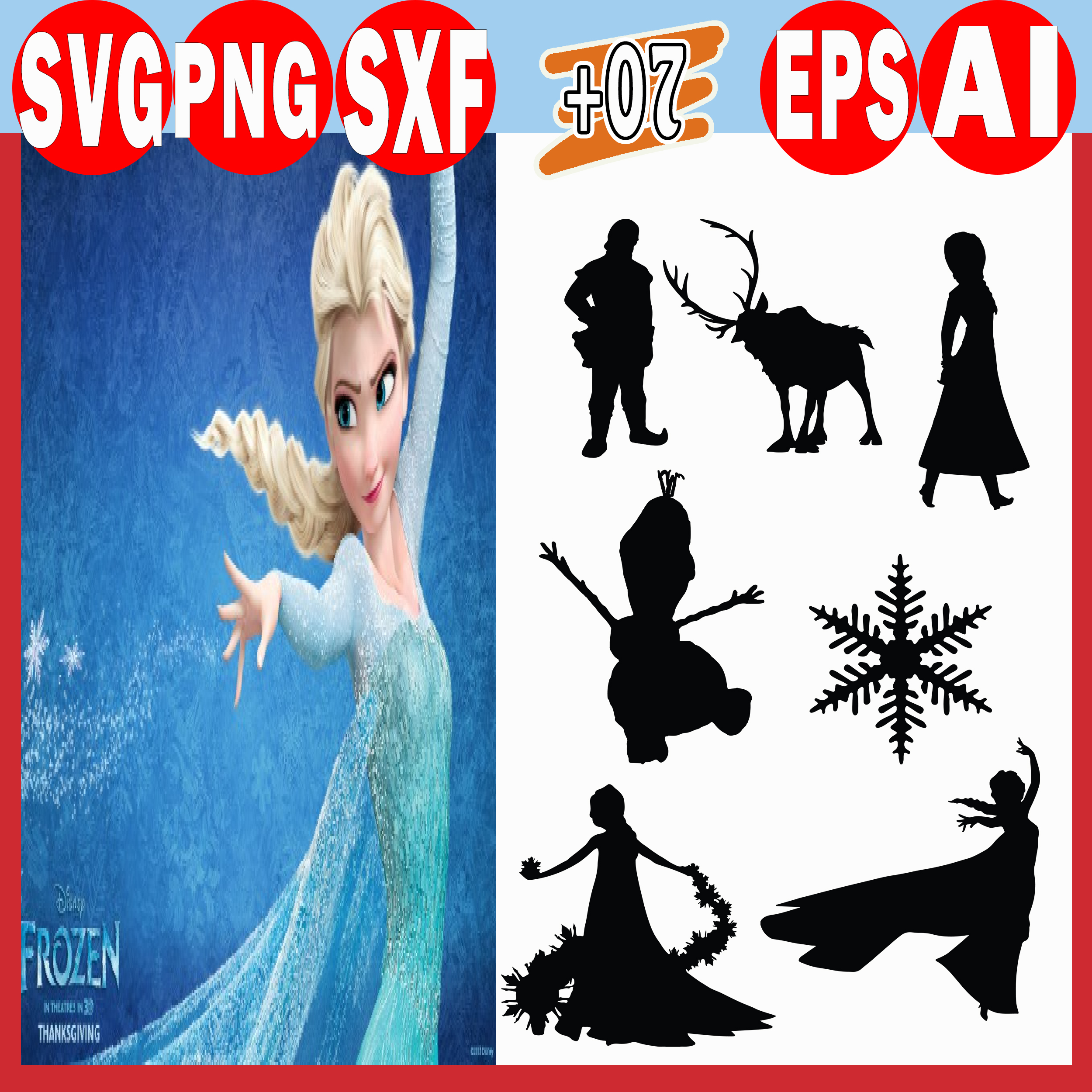 disney Frozen svg, Frozen silhouette svg, Frozen dxf, Frozen | Inspire ...