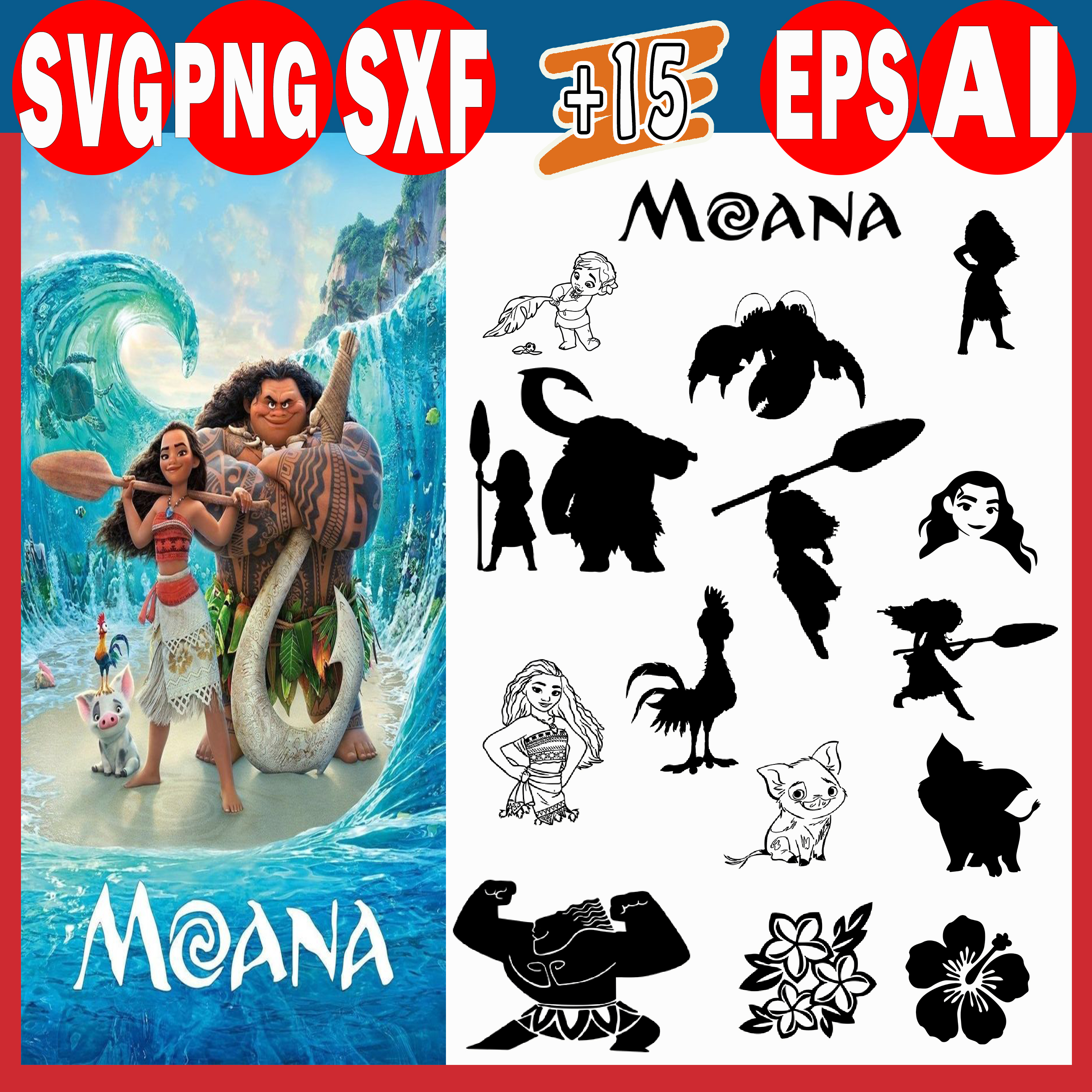 Moana svg bundle, disney's moana svg cut files, Moana silhou - Inspire ...
