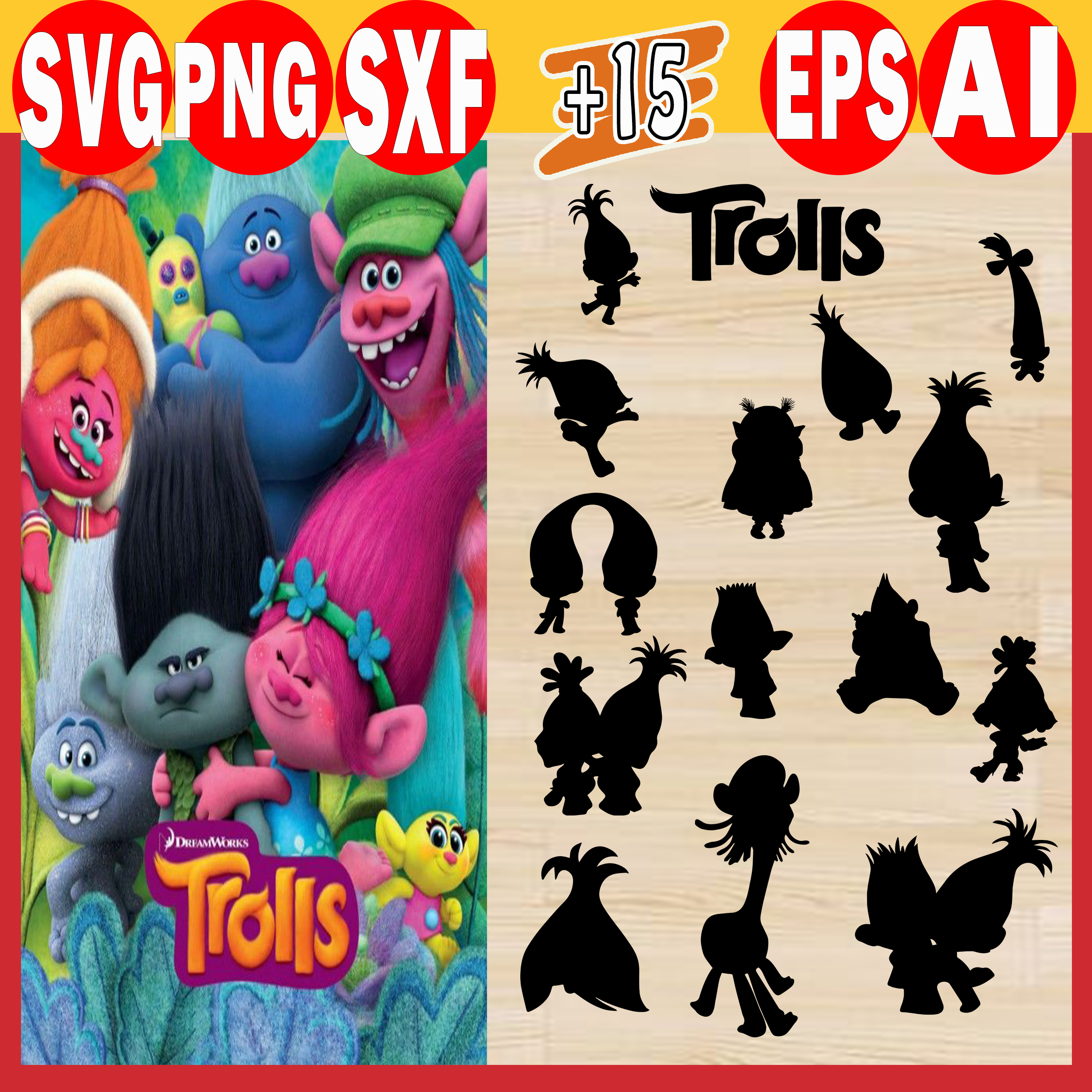 Troll silhouette svg Shapes of trolls svg Trolls svg bundle - Inspire ...