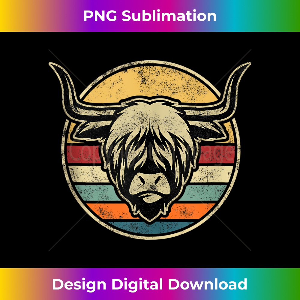 Scottish Highland Cow Cattle Farmer Retro Vintage Bulls Tank - Inspire ...