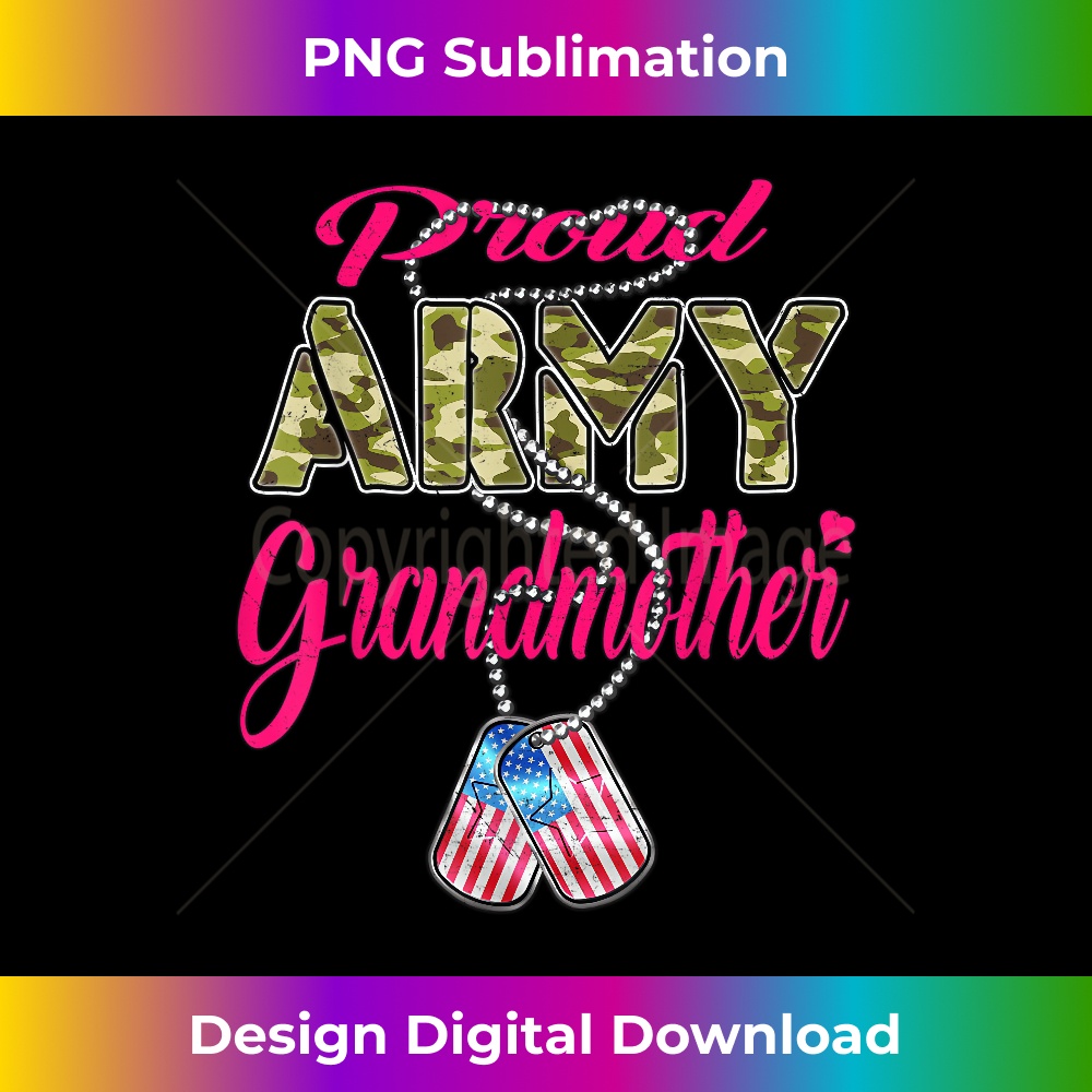 Proud Army Grandmother Camo US Flag Dog Tag Military Grandma | Inspire ...